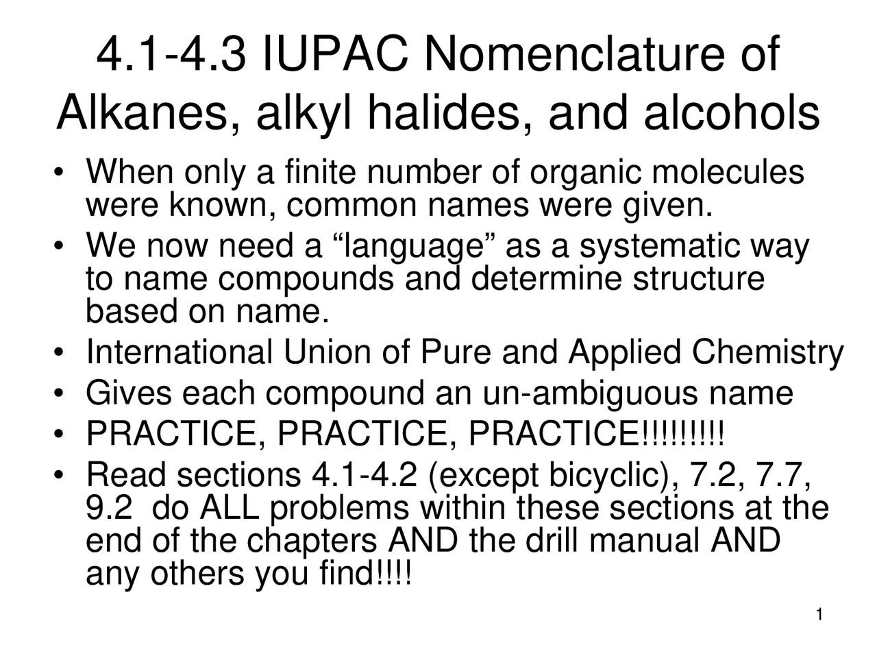 Chapter 4 for Orgo 1 | Lecture notes Organic Chemistry | Docsity