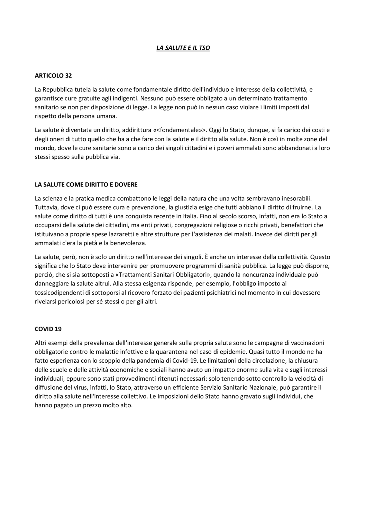 Diritto Alla Salute E Tso Schemi E Mappe Concettuali Di Diritto Ed