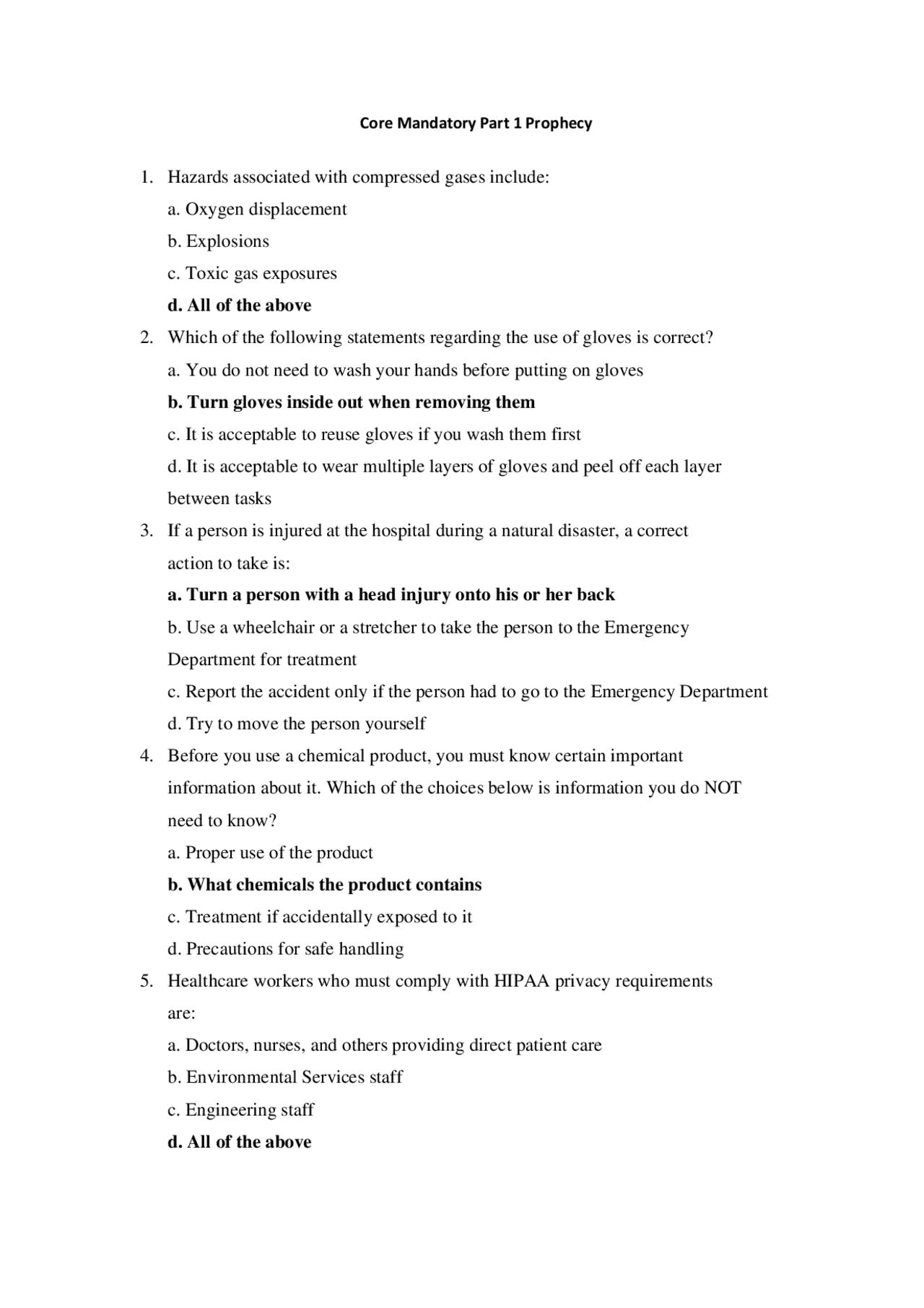 Core Mandatory Part 1 Prophecy | Exams Nursing | Docsity Core Mandatory Part 1 Prophecy | Exams Nursing | Docsity
