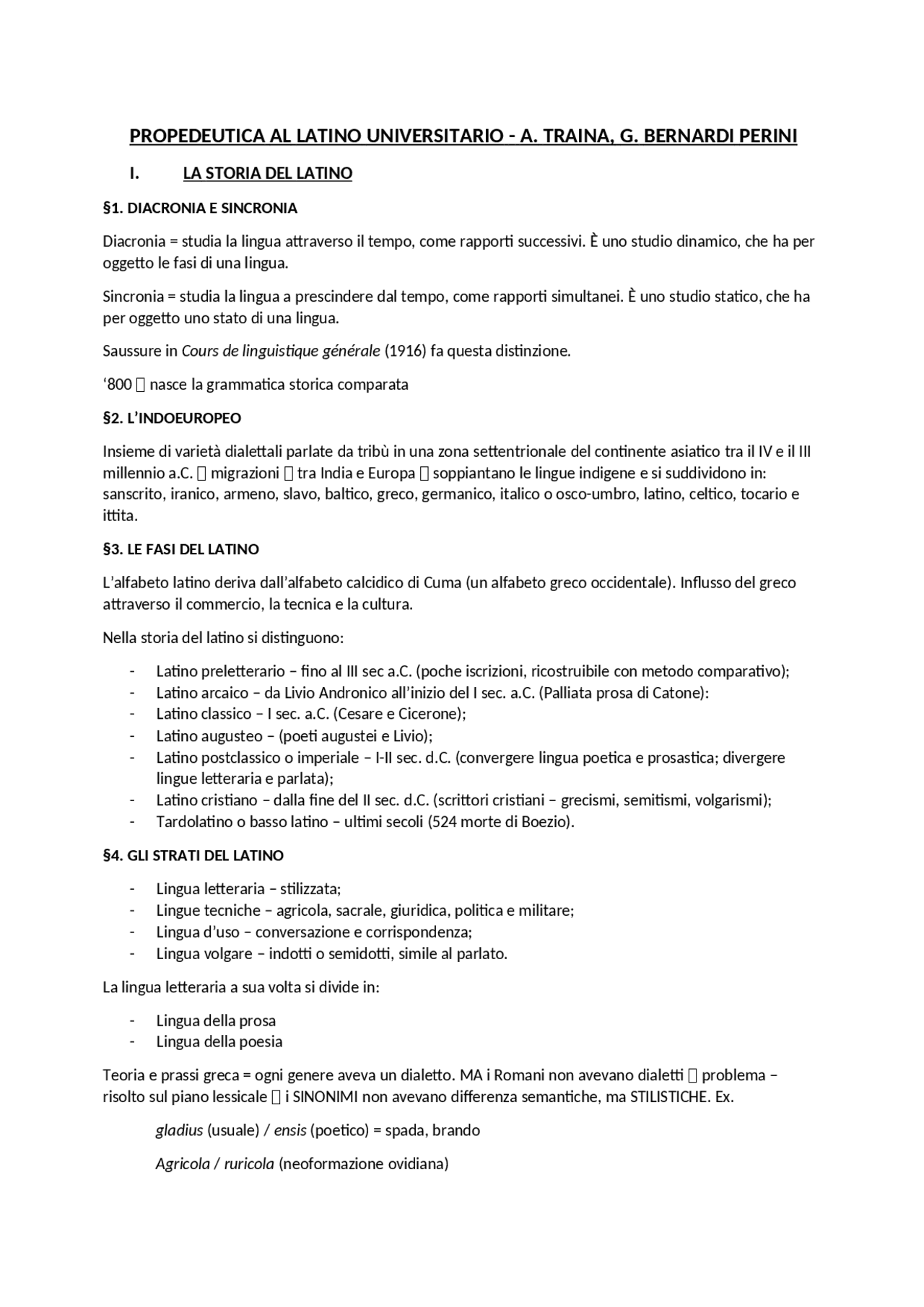 PROPEDEUTICA AL LATINO UNIVERSITARIO | Appunti di Letteratura latina | Docsity