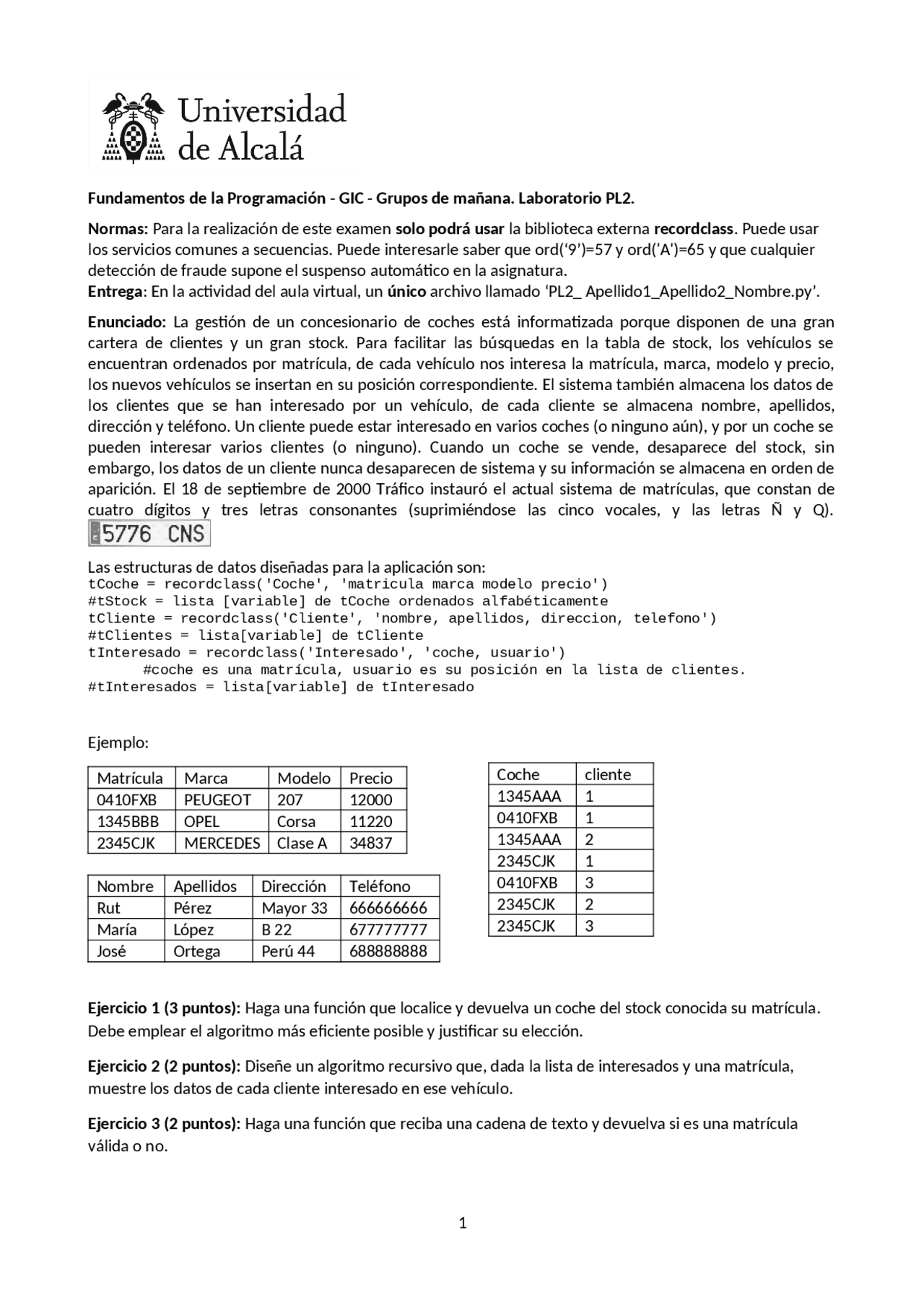 Examen Programacion Ic Exámenes De Programación Informática Docsity