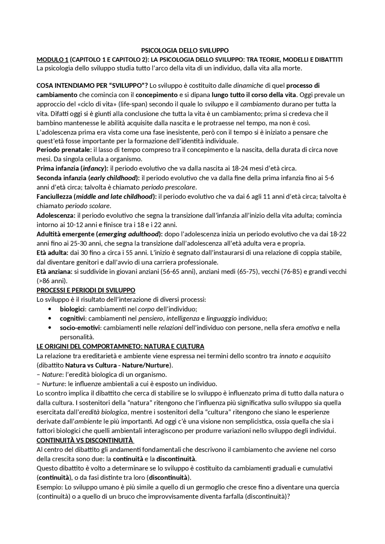 RIASSUNTO DETTAGLIATO DEL LIBRO "PSICOLOGIA DELLO SVILUPPO" (LEMAN ...