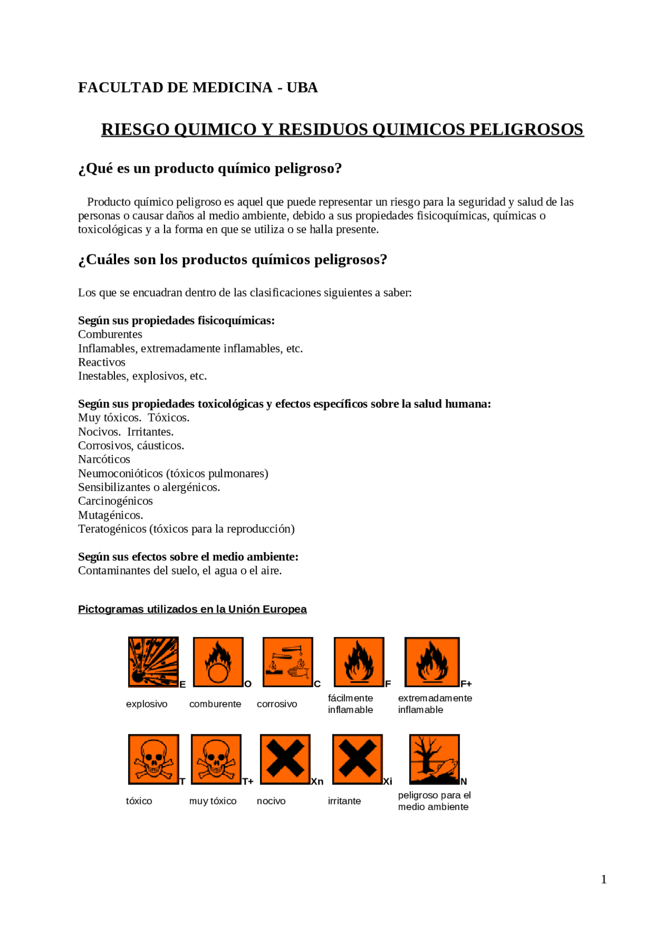 Manejo De Las Sustancias Quimicas Peligrosas Apuntes De Química