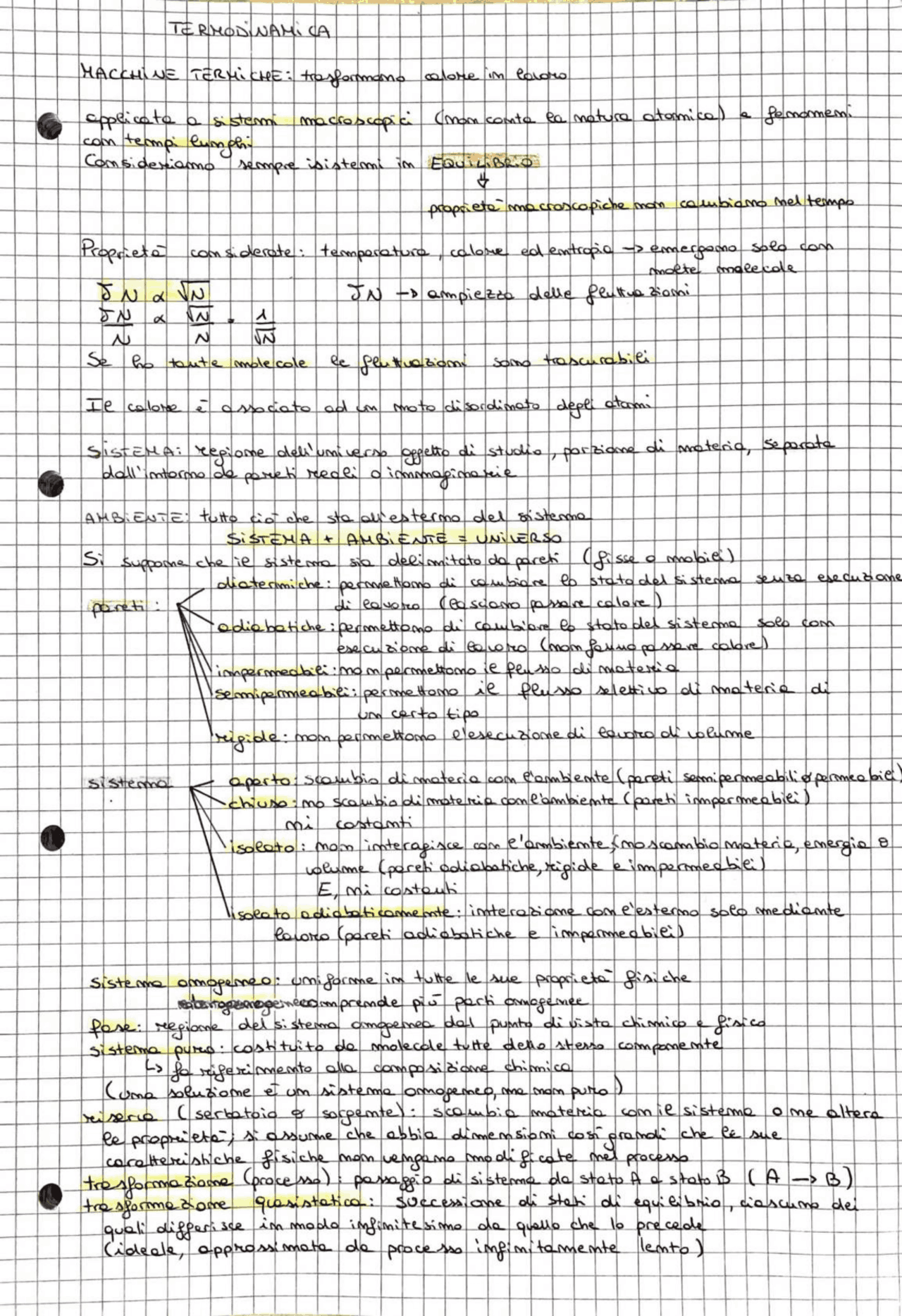 Termodinamica: teoria e formule | Appunti di Chimica Fisica | Docsity