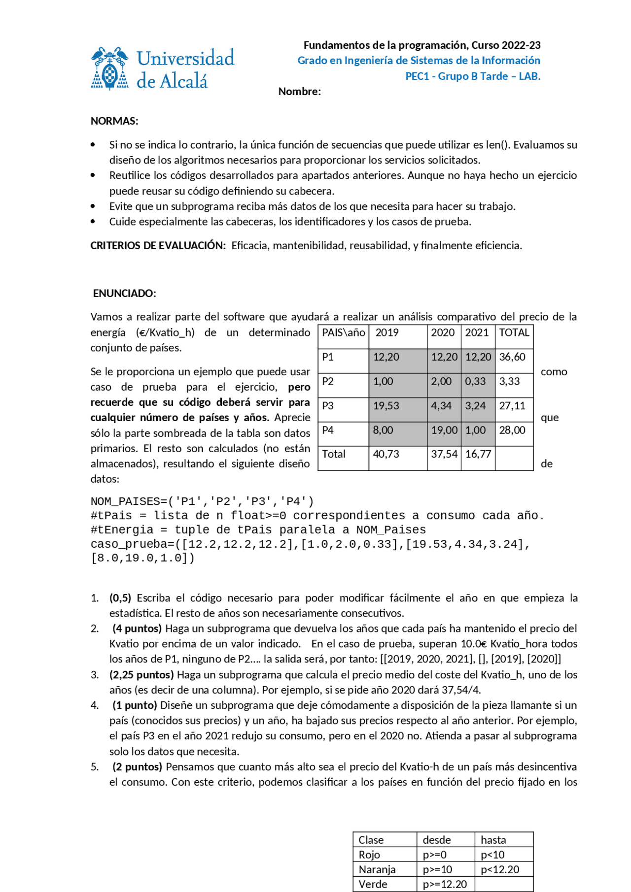 Programacion Examen Isi Exámenes De Programación Informática Docsity