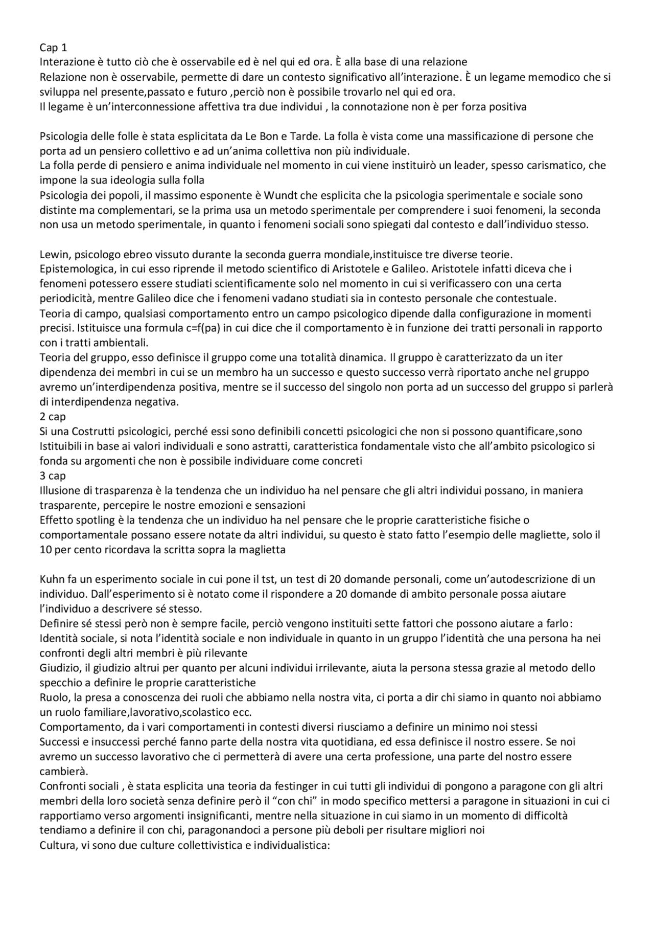 Zatti esame psicologia sociale | Appunti di Psicologia Sociale | Docsity