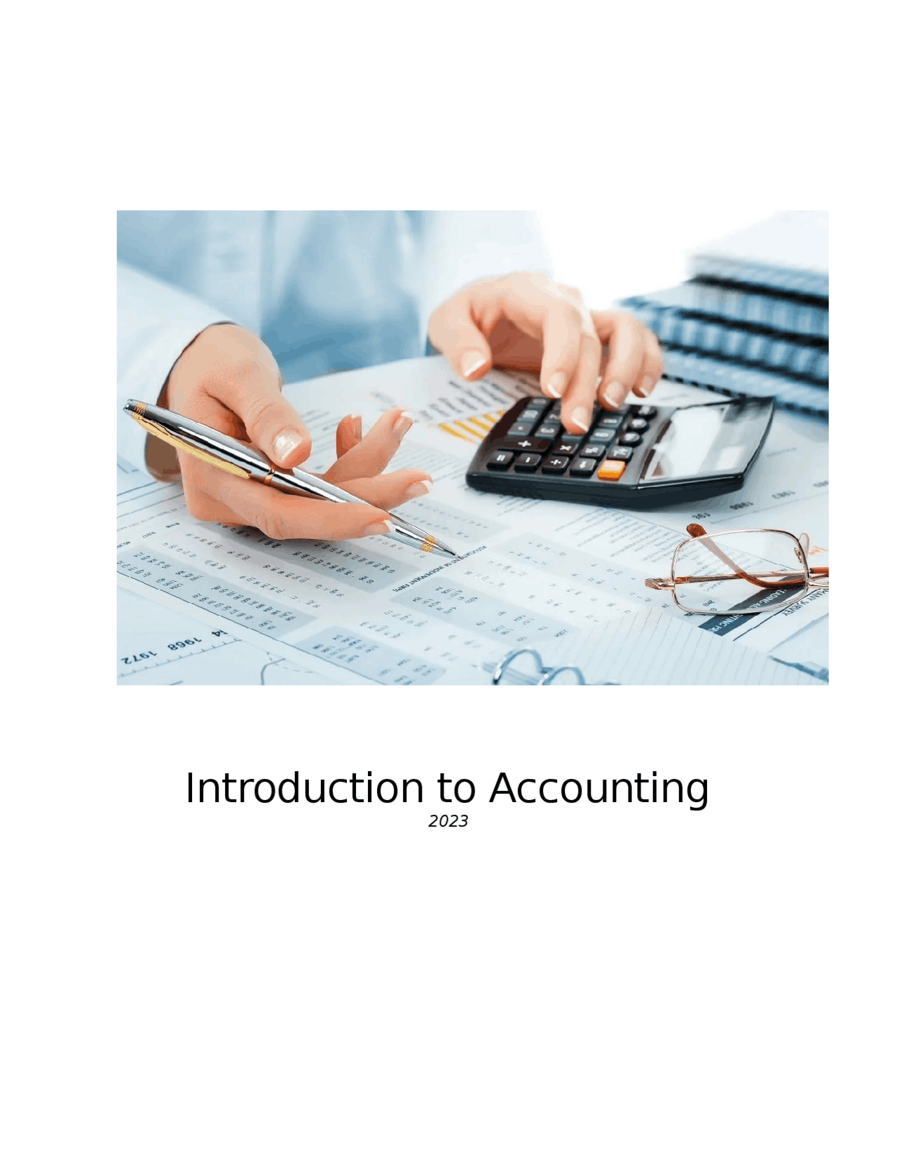 Introduction to acounting | Lecture notes Accounting | Docsity