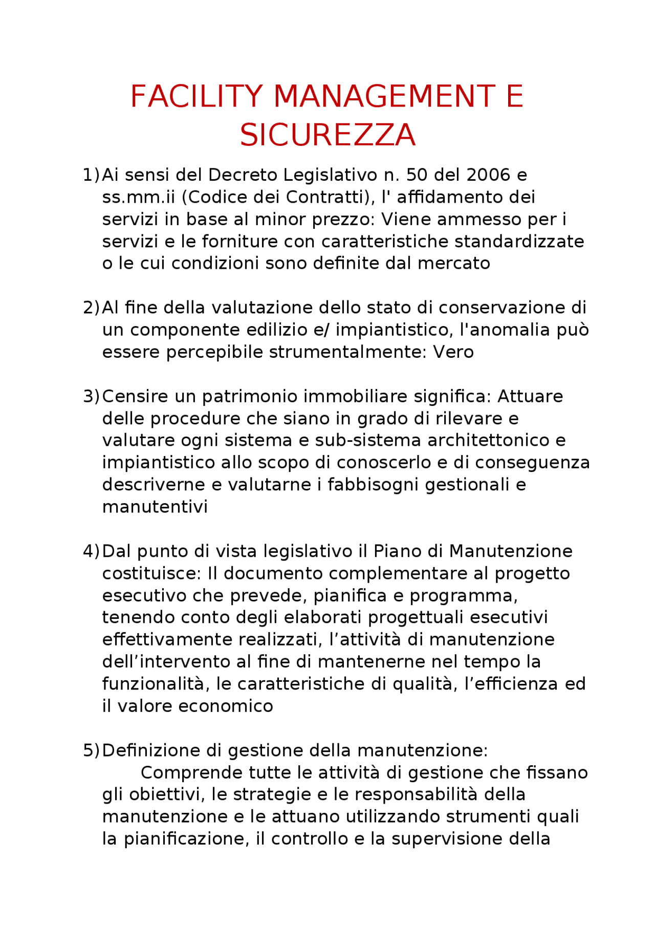 Domande d'esame facility management e sicurezza | Prove d'esame di Sicurezza Dei Sistemi ...