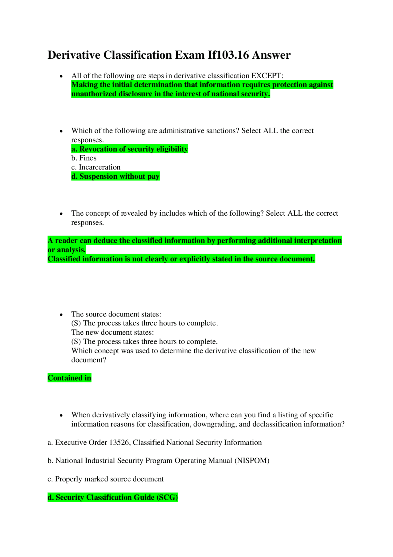 Derivative Classification Exam If103 16 Answer Exams Vocational derivative-classification-exam-if103-16-answer-exams-vocational