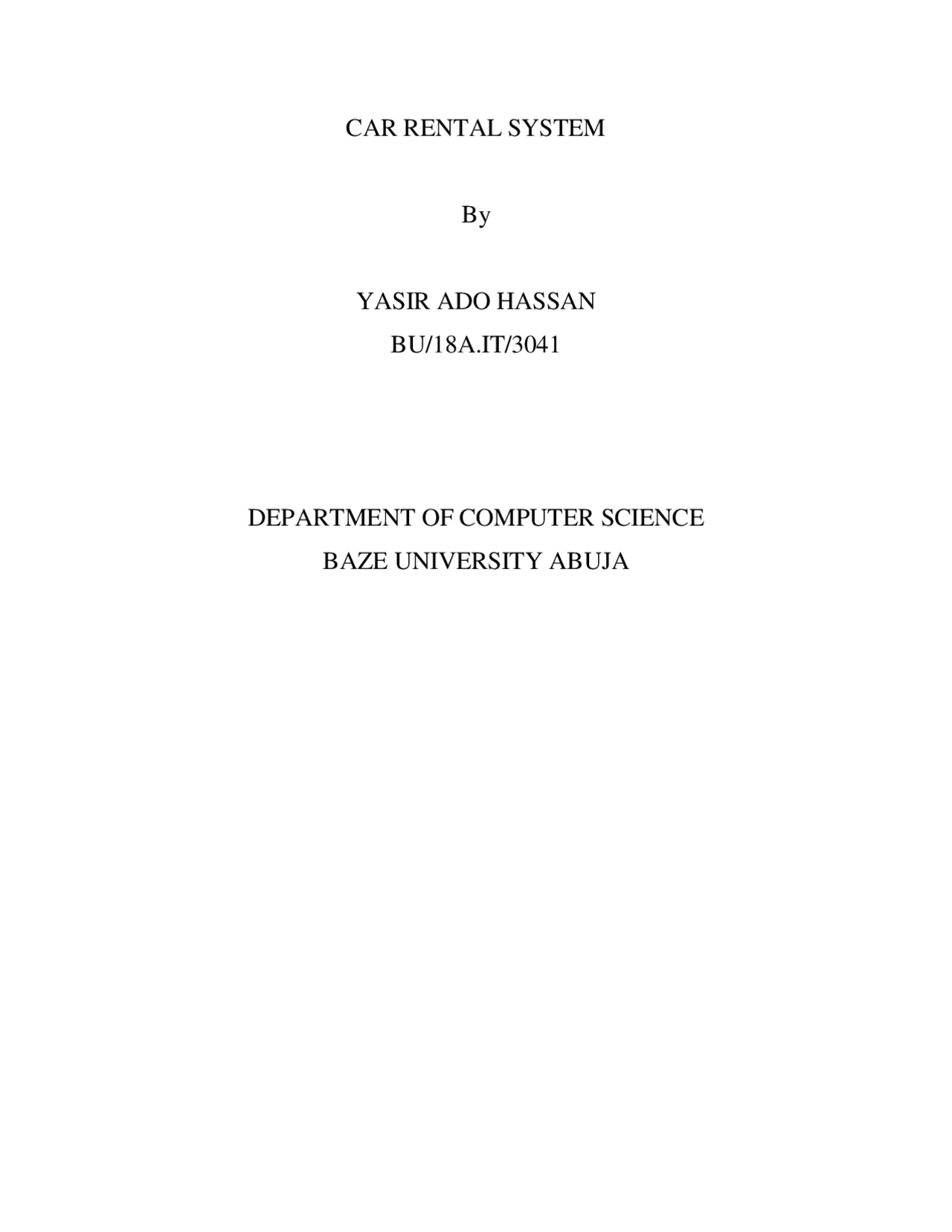 A Web based Car Rental System | Study Guides, Projects, Research ...