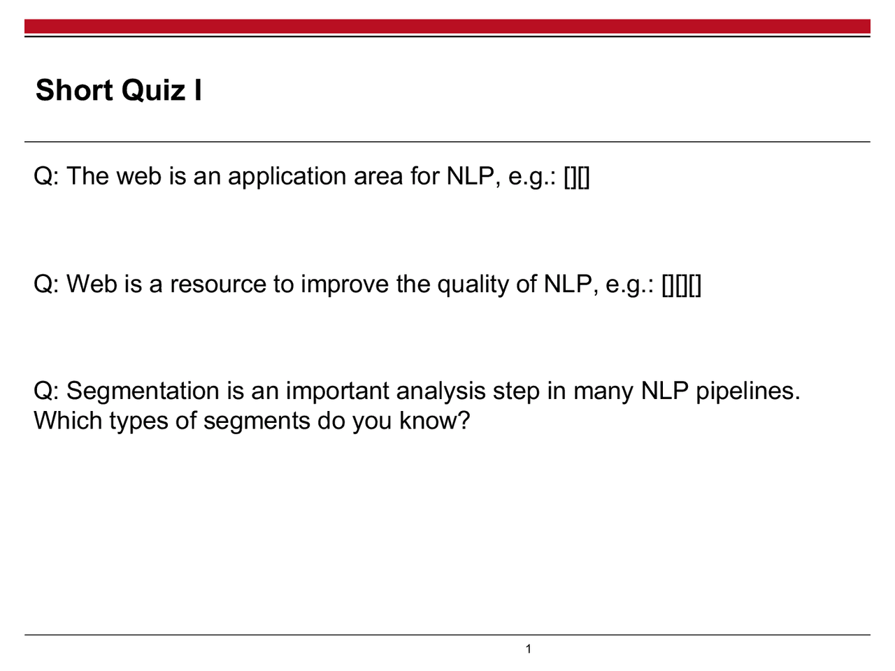 Natural Language Processing Quz Prüfungen Semantic Web Docsity