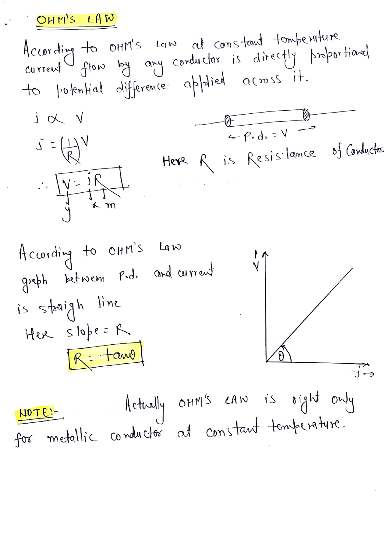 Ohms Law Of Current Lecture Notes Physics Docsity
