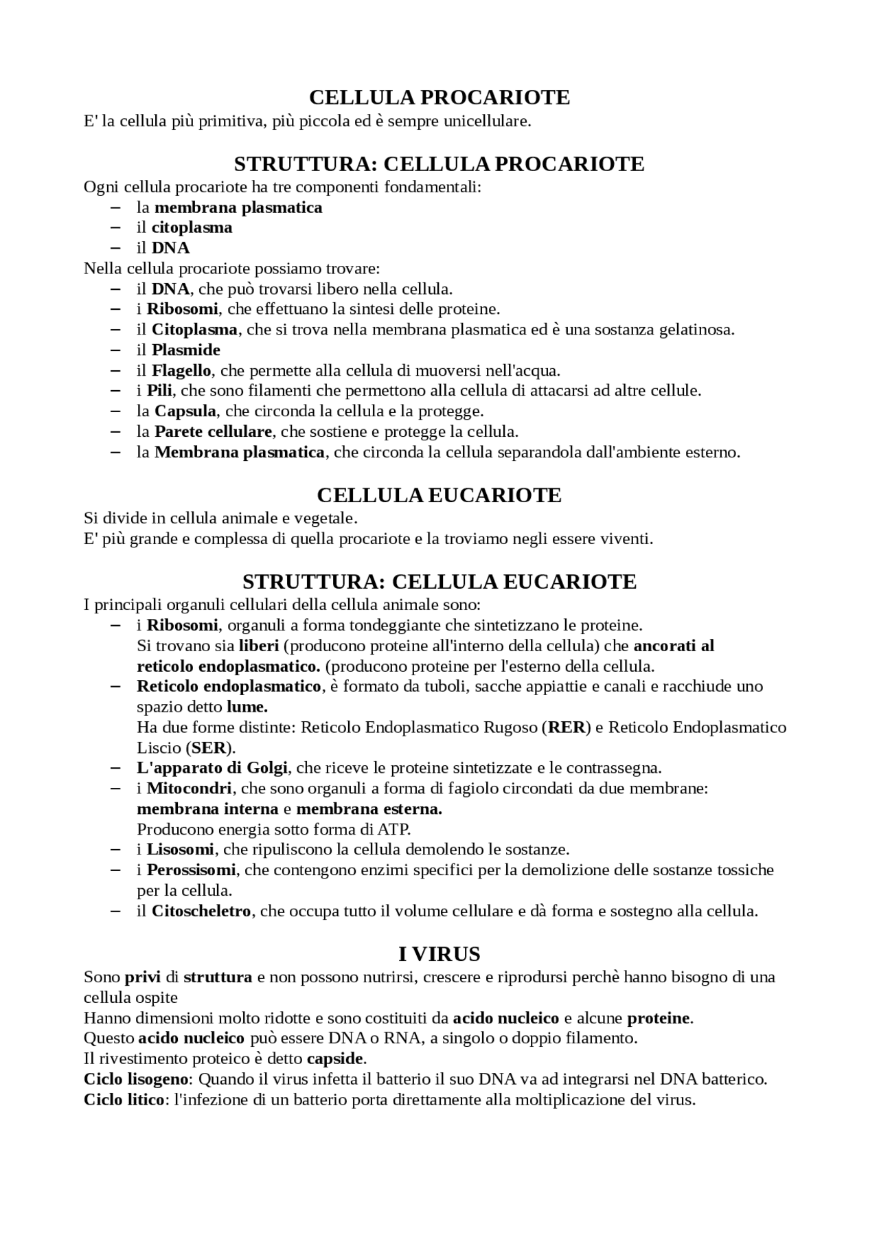 Elenco Mappe Concettuali Sulla Cellula Schemi Riassuntivi