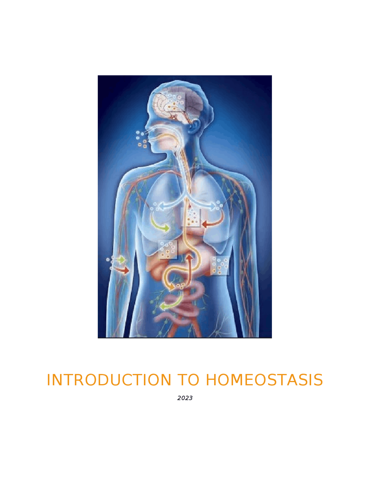 Introduction To Homeostasis Lecture Notes Accounting Docsity