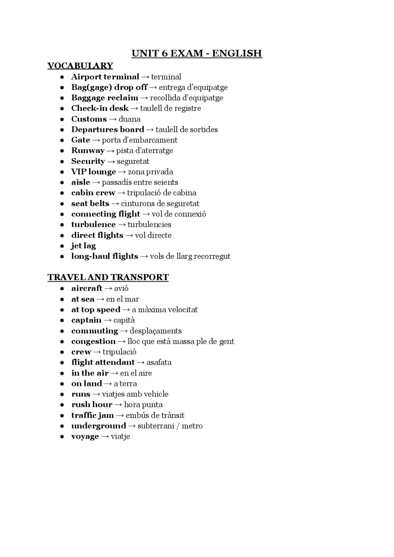 Vocabulario Tema 6 Ingles - student's book 1r/ 2n bachillerato ...