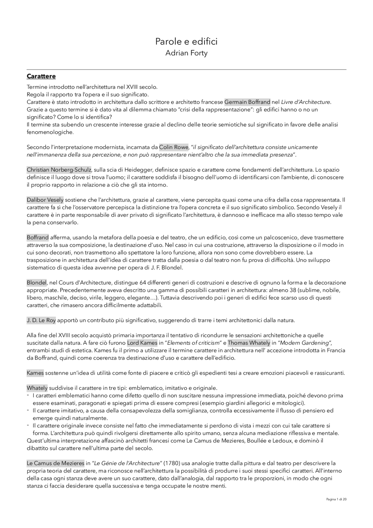 ''Parole e edifici" di Adrian Forty - riassunto | Sintesi del corso di ...