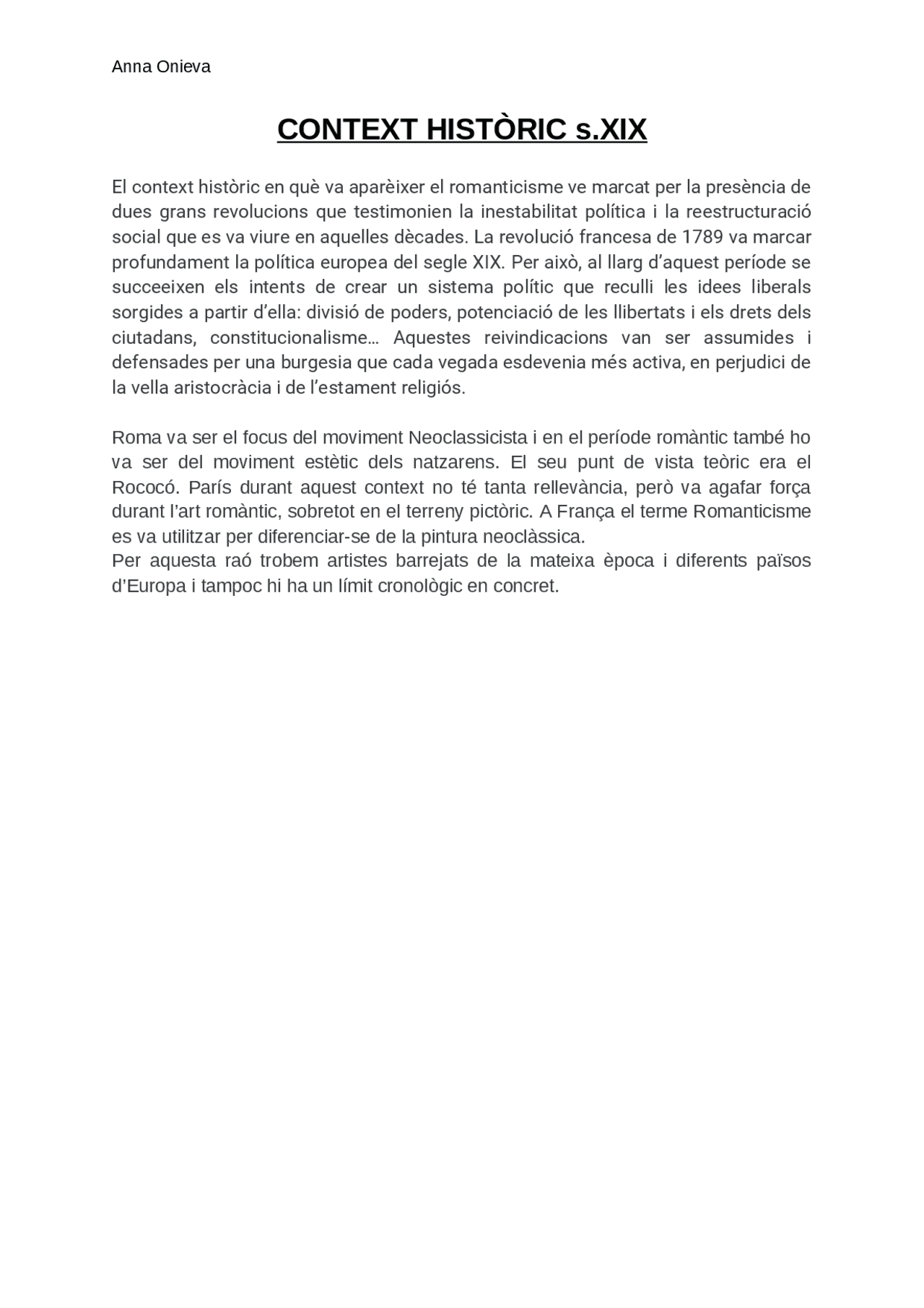 Context Històric Sxix Apuntes De Historia Del Arte Docsity