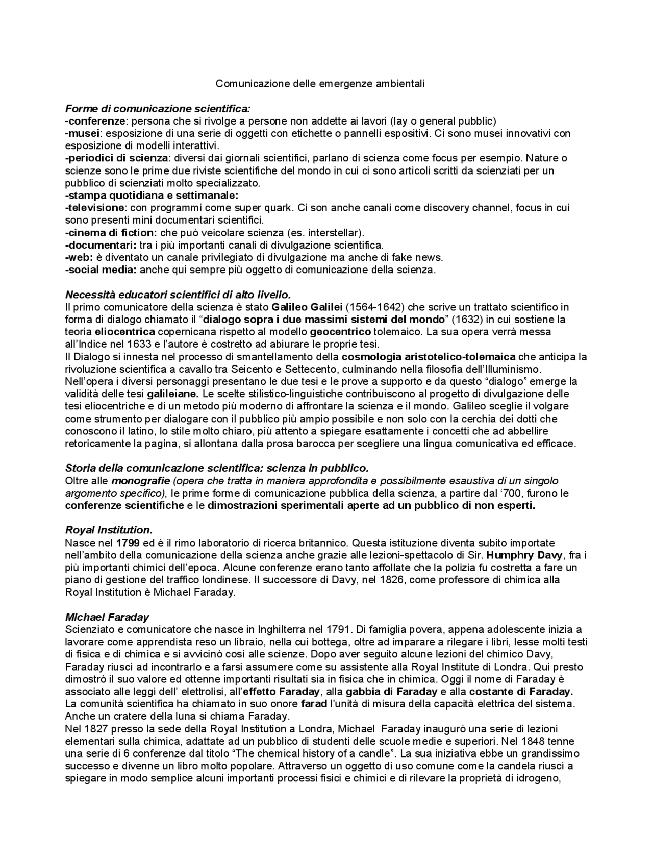 Comunicazione Delle Emergenze Ambientali Appunti Di Scienze