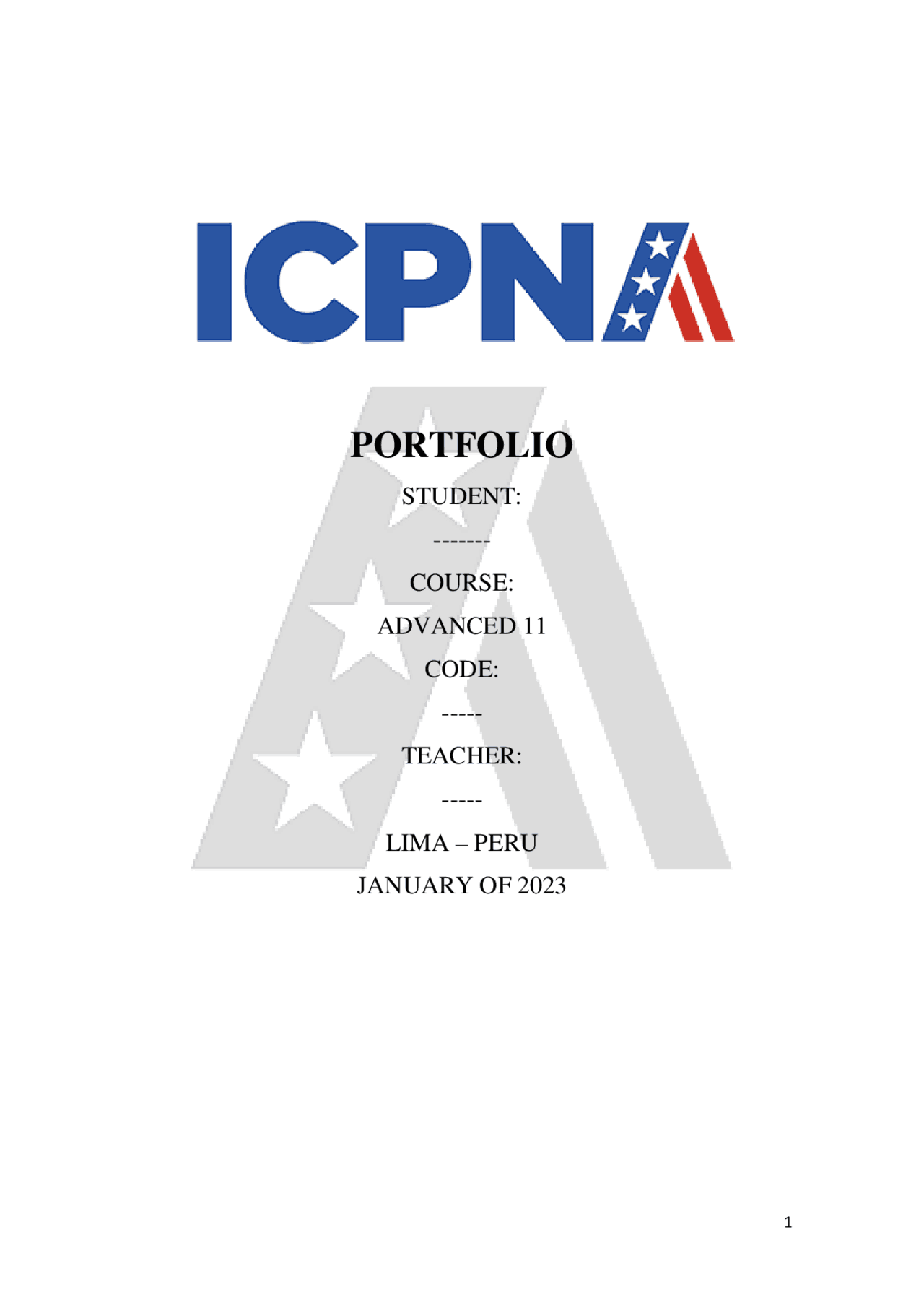 Icpna Portfolio Avanzado 11 Arw2 Apuntes De Idioma Inglés Docsity