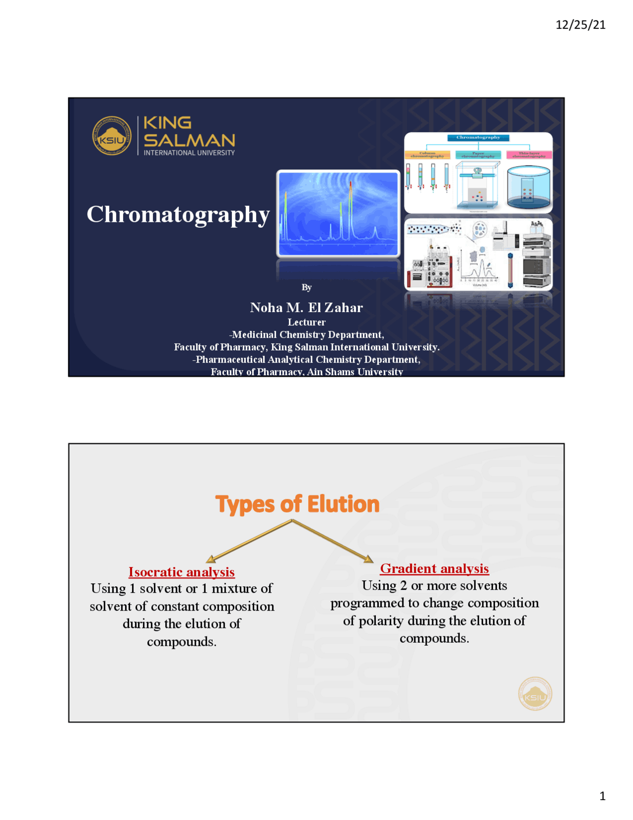 Conductometery lecture | Slides Analytical Chemistry | Docsity