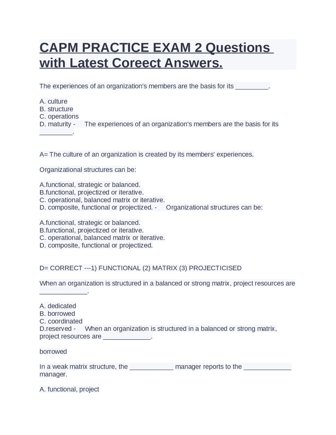 Exam 2 Questions With Latest Coreect Answers Exams Business Ethics