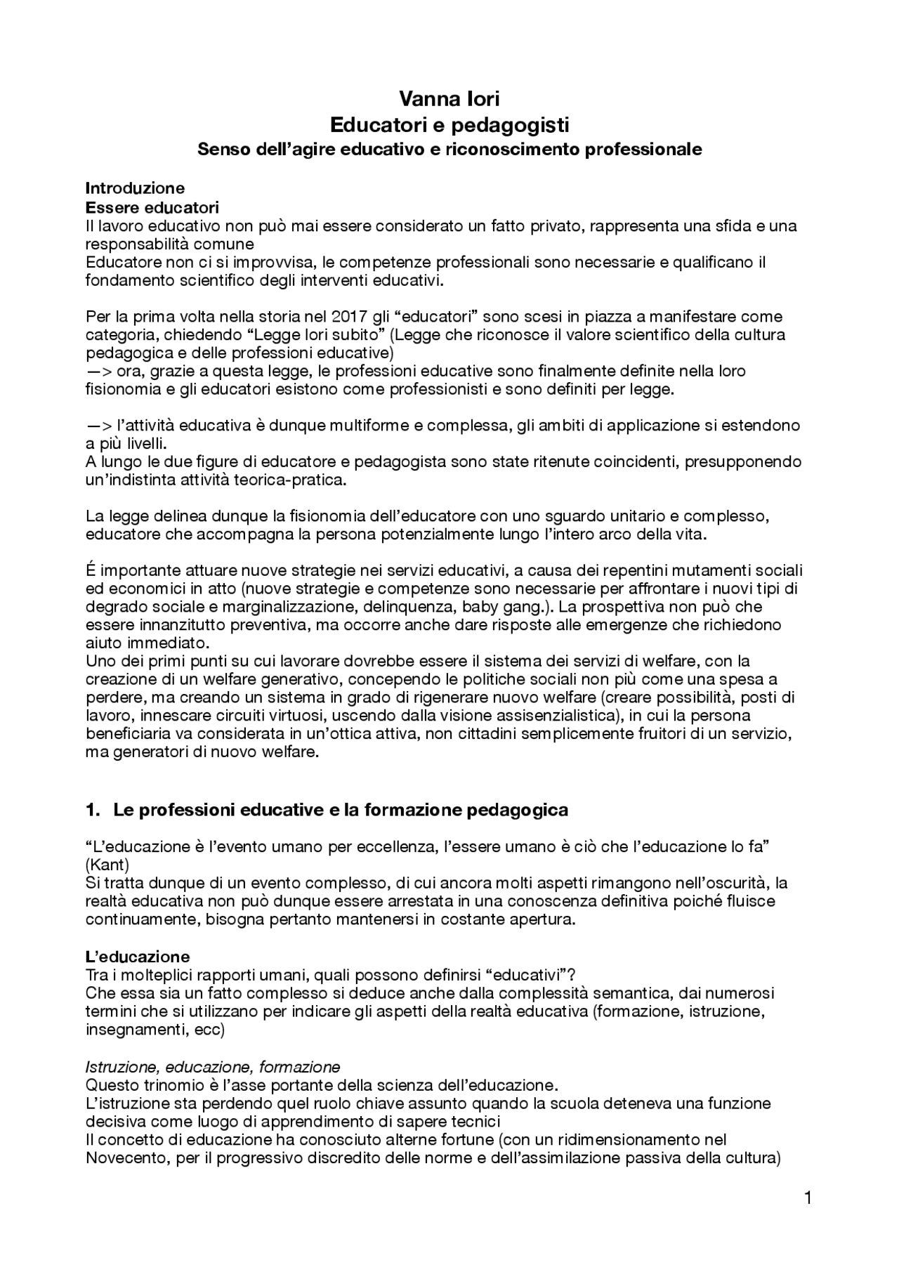 Riassunto Libro In Programma Di Vanna Iori Schemi E Mappe Concettuali