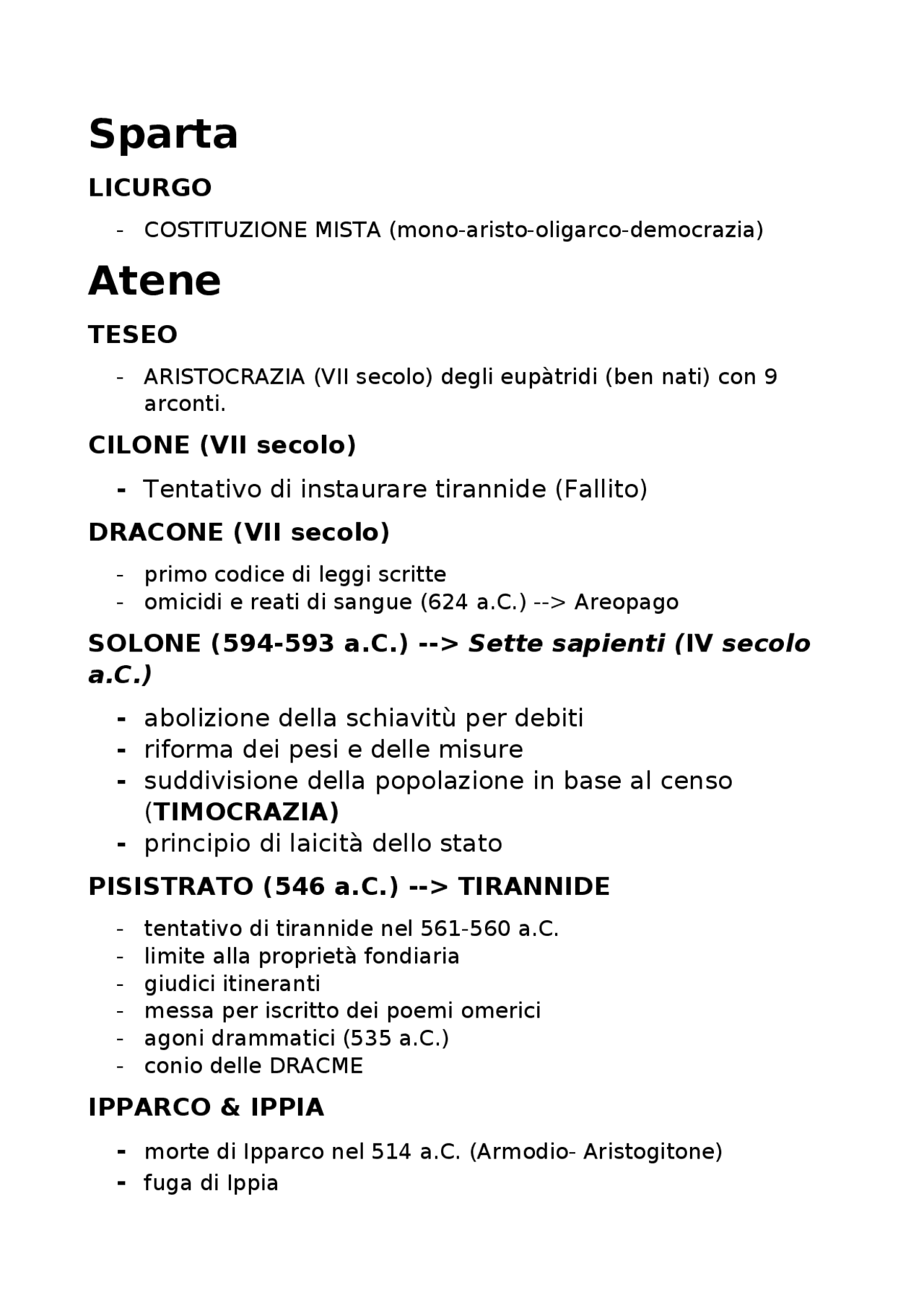 Eventi Storia Greca Fino A Clistene Schemi E Mappe Concettuali Di
