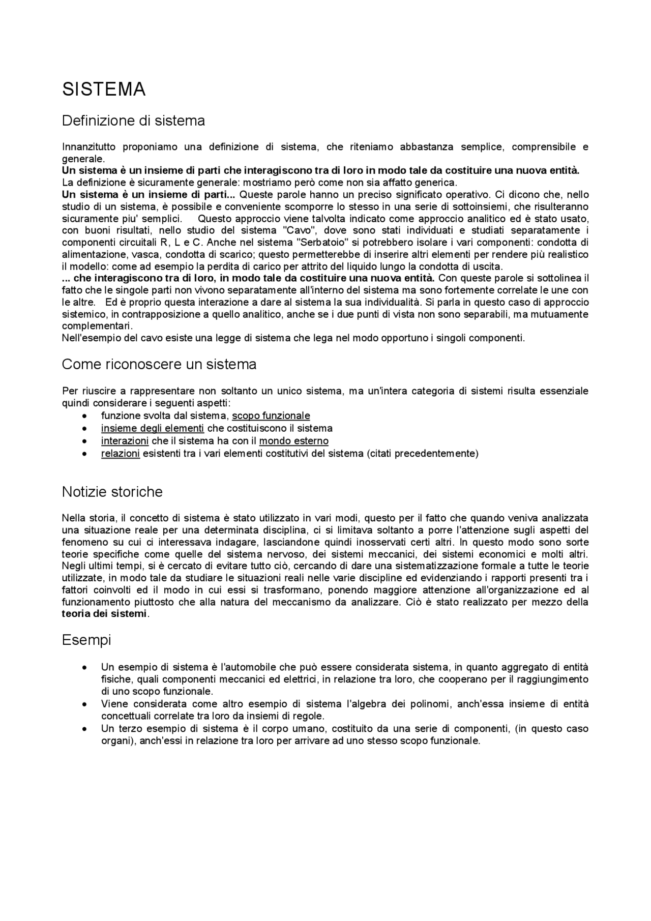 Appunti Sui Sistemi E Classificazione Sistemi In Informatica Appunti