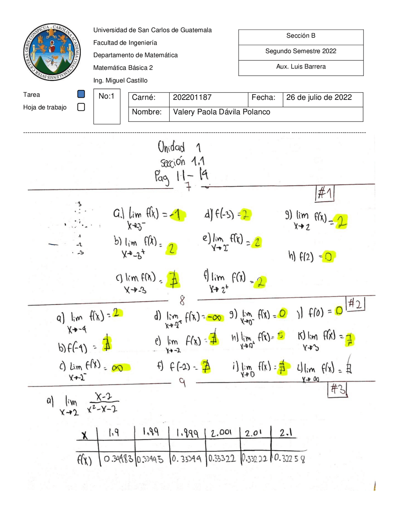 Matematica básica 2- tarea 1 | Ejercicios de Matemáticas | Docsity