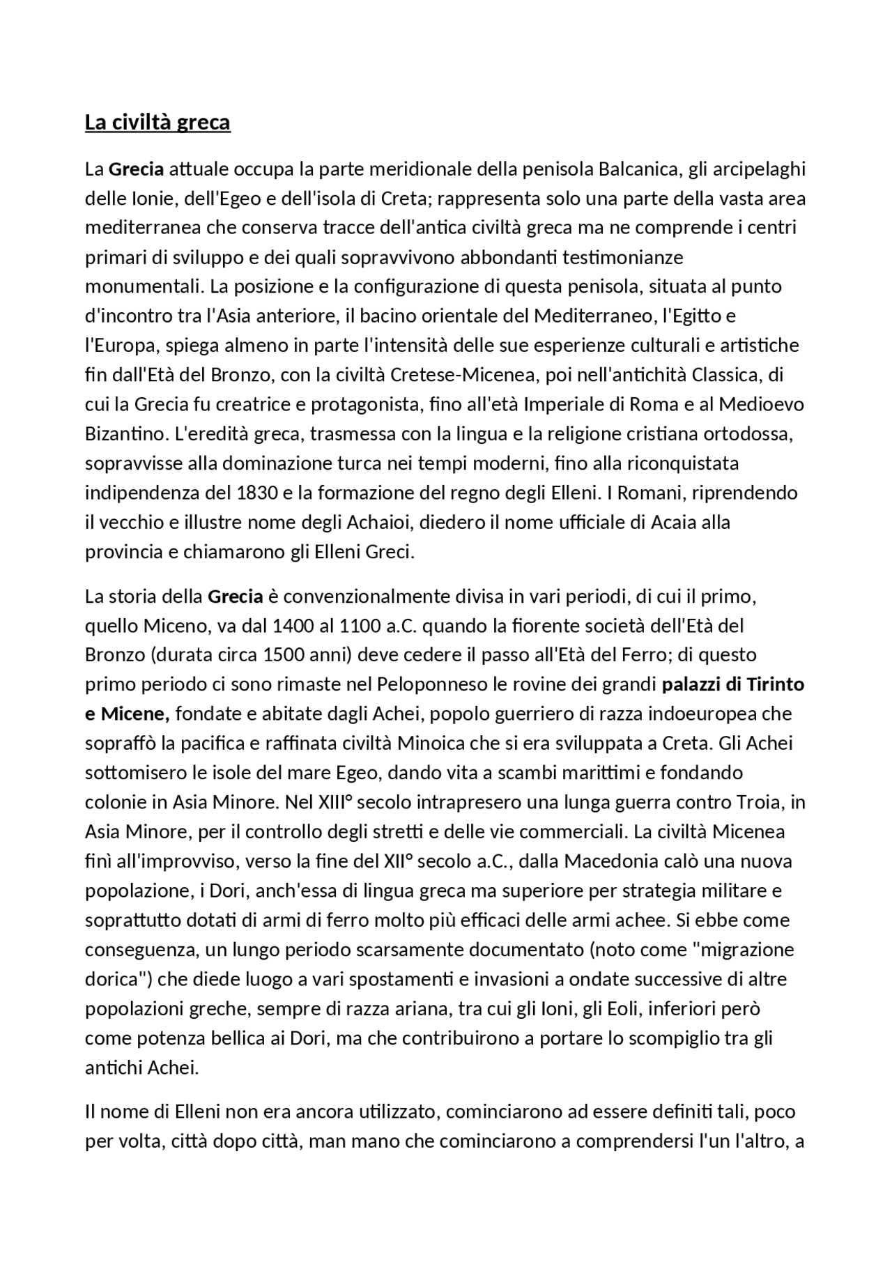 La civiltà greca | Dispense di Storia Del Costume | Docsity