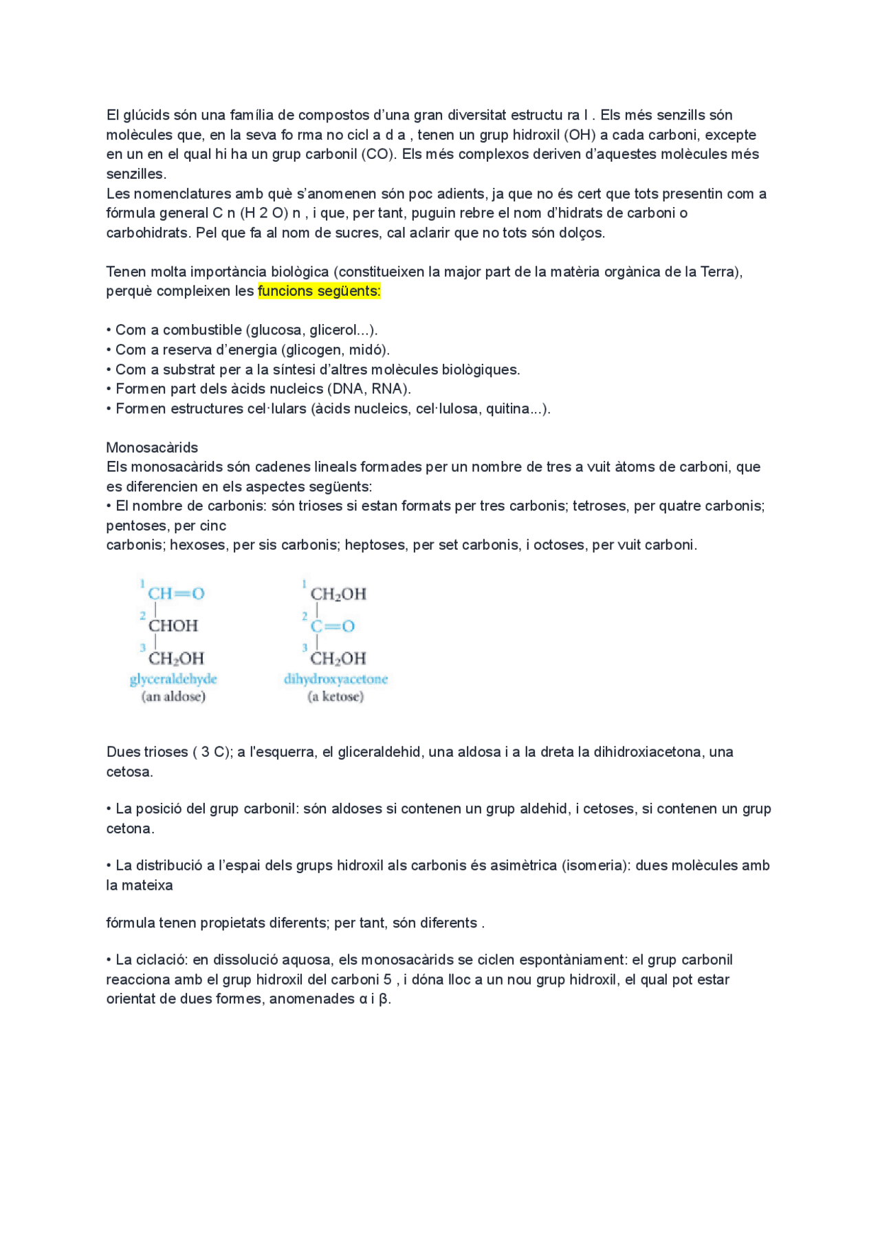 Glúcidos I Lípidos 2n De Bachillerato Apuntes De Biología Docsity
