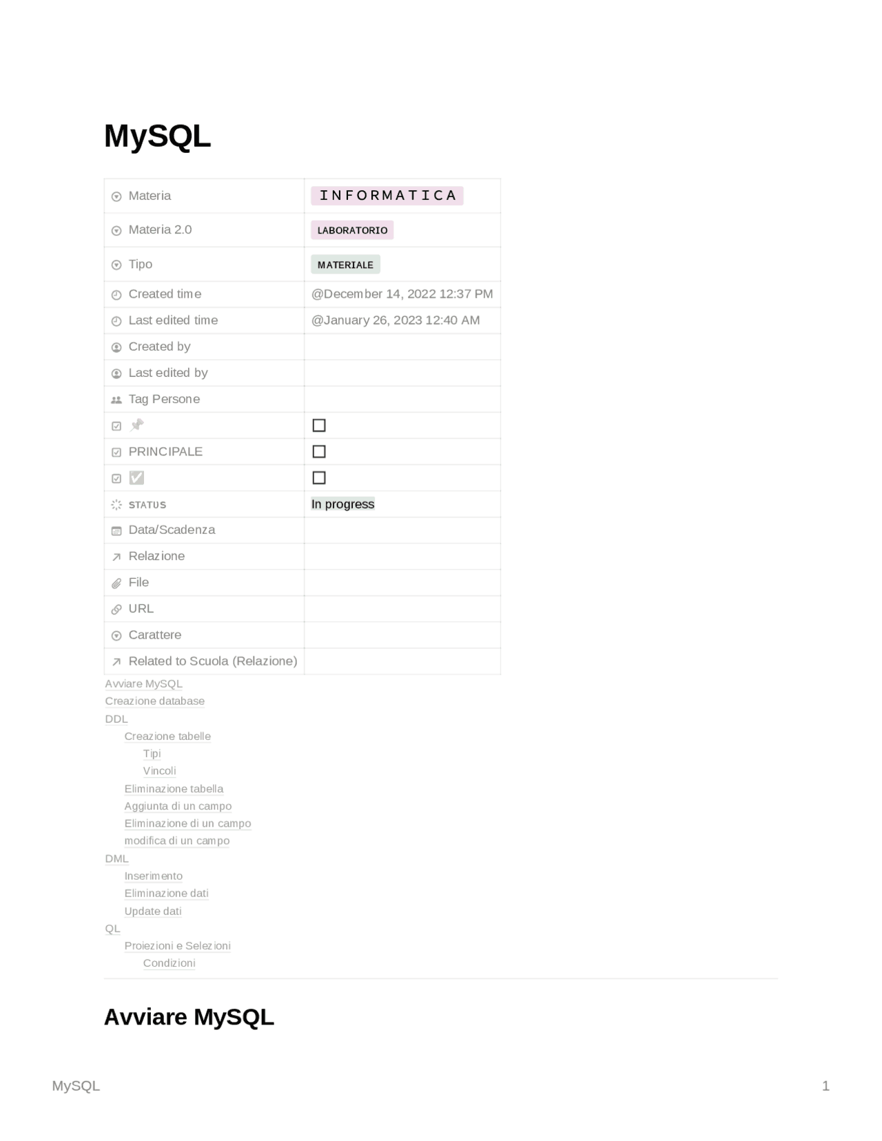 Mysql Linguaggio Sql Appunti Di Informatica Docsity