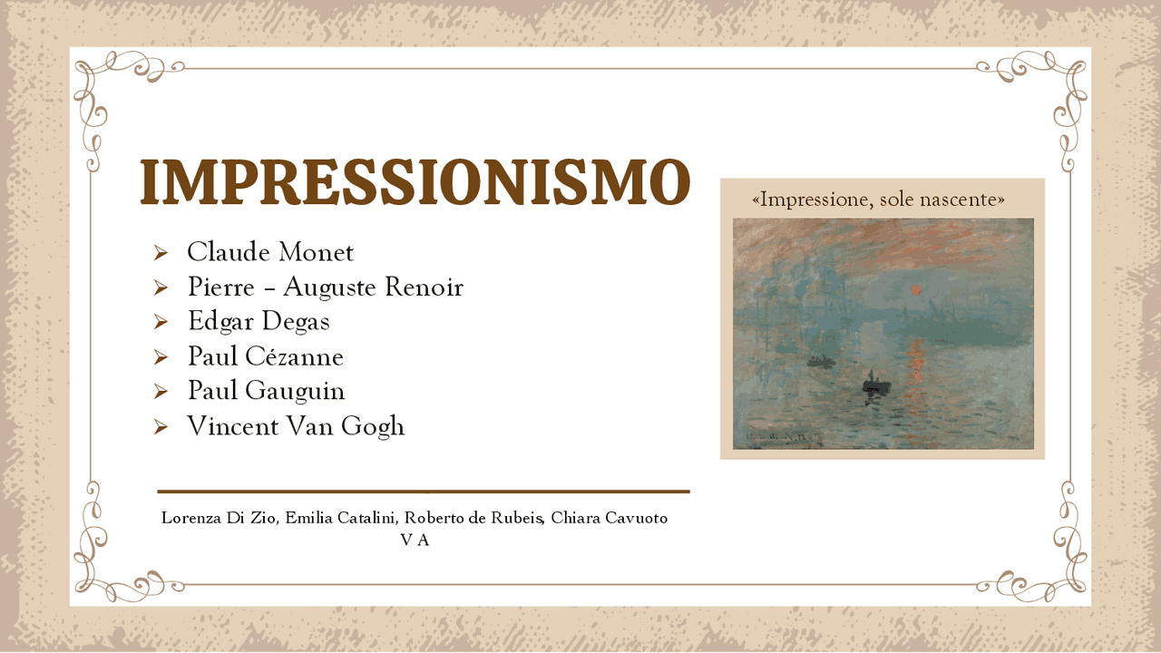 Impressionismo E Postimpressionismo Slide Di Elementi Di Storia Dell