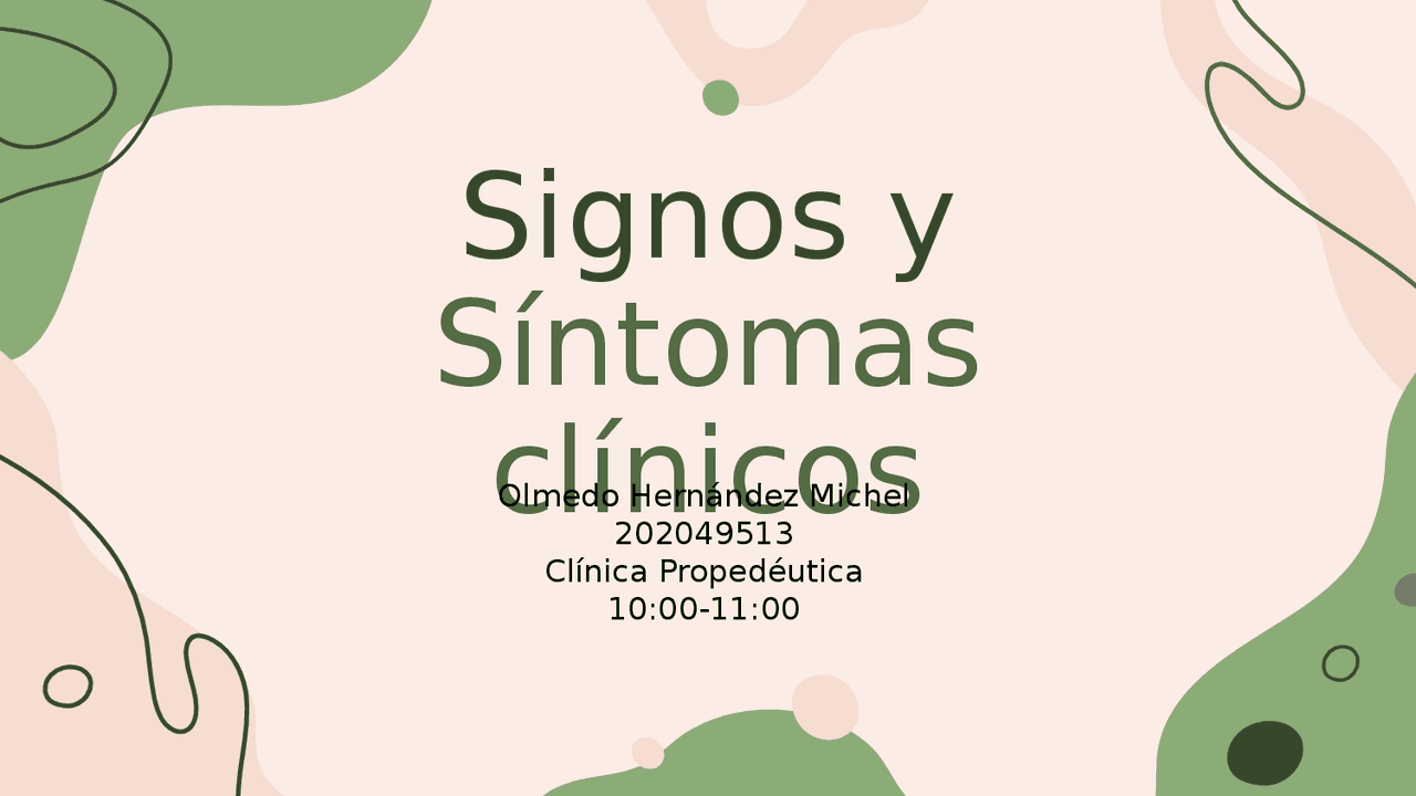 Signos y síntomas clinicos | Diapositivas de Medicina | Docsity