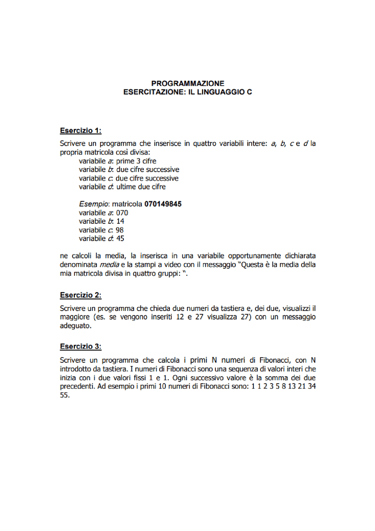Elaborato svolto programmazione L8 mercatorum corretto 2pt | Esercizi di Programmazione C | Docsity