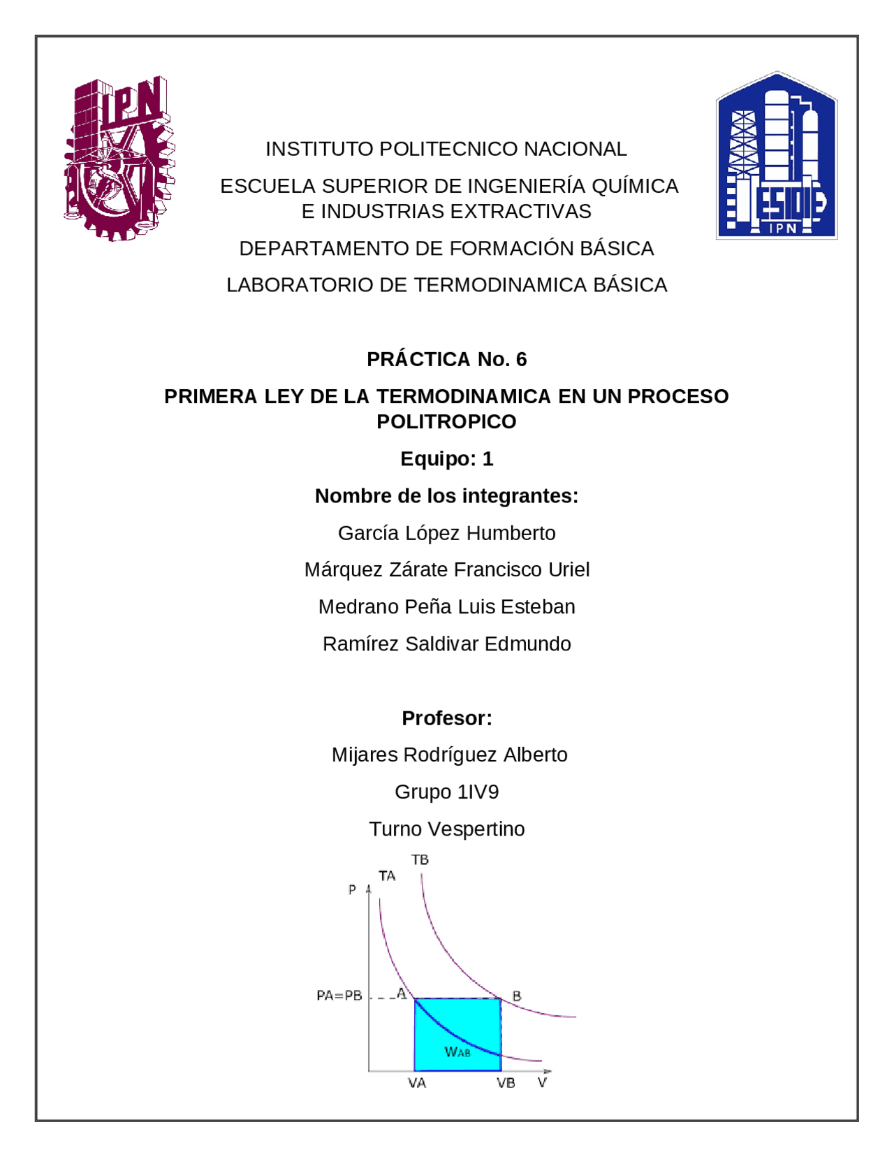 Practica 6 termodinamica | Ejercicios de Termodinámica | Docsity