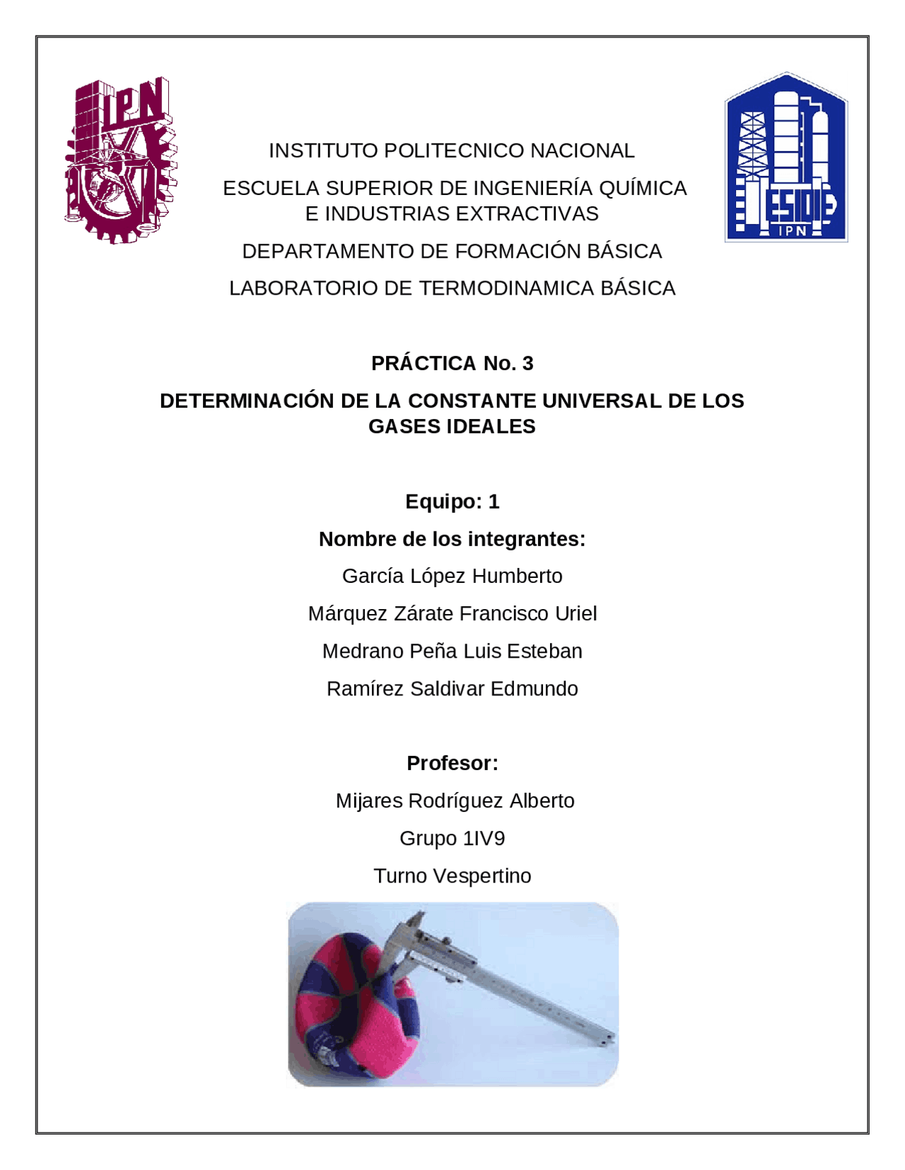 Practica 3 termodinamica | Ejercicios de Termodinámica | Docsity