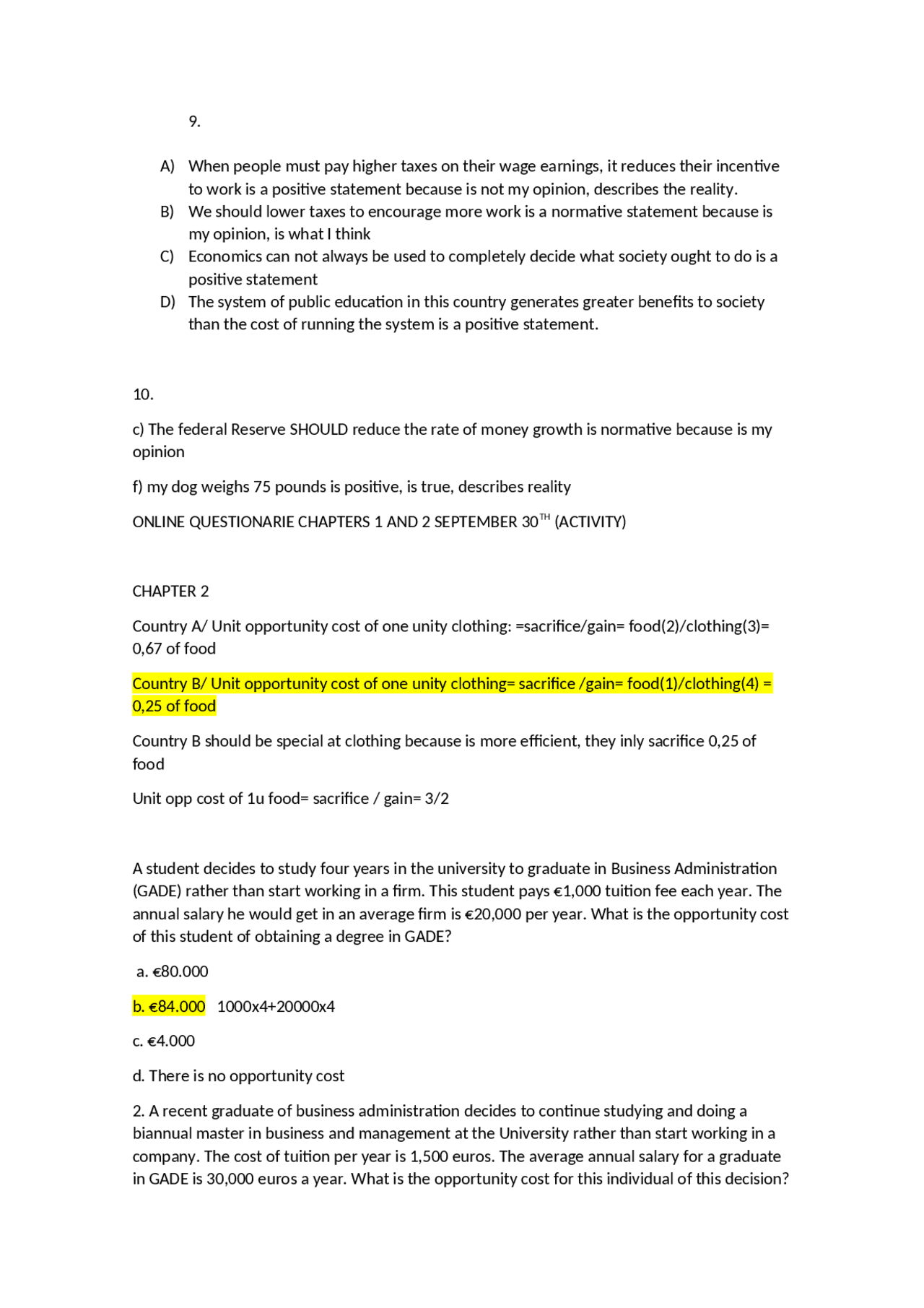 Ejercicios Resueltos Capitulo 2 Ejercicios De Economía Docsity