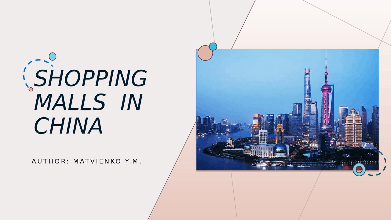 Shopping Malls In China Schemes And Mind Maps English Language Docsity