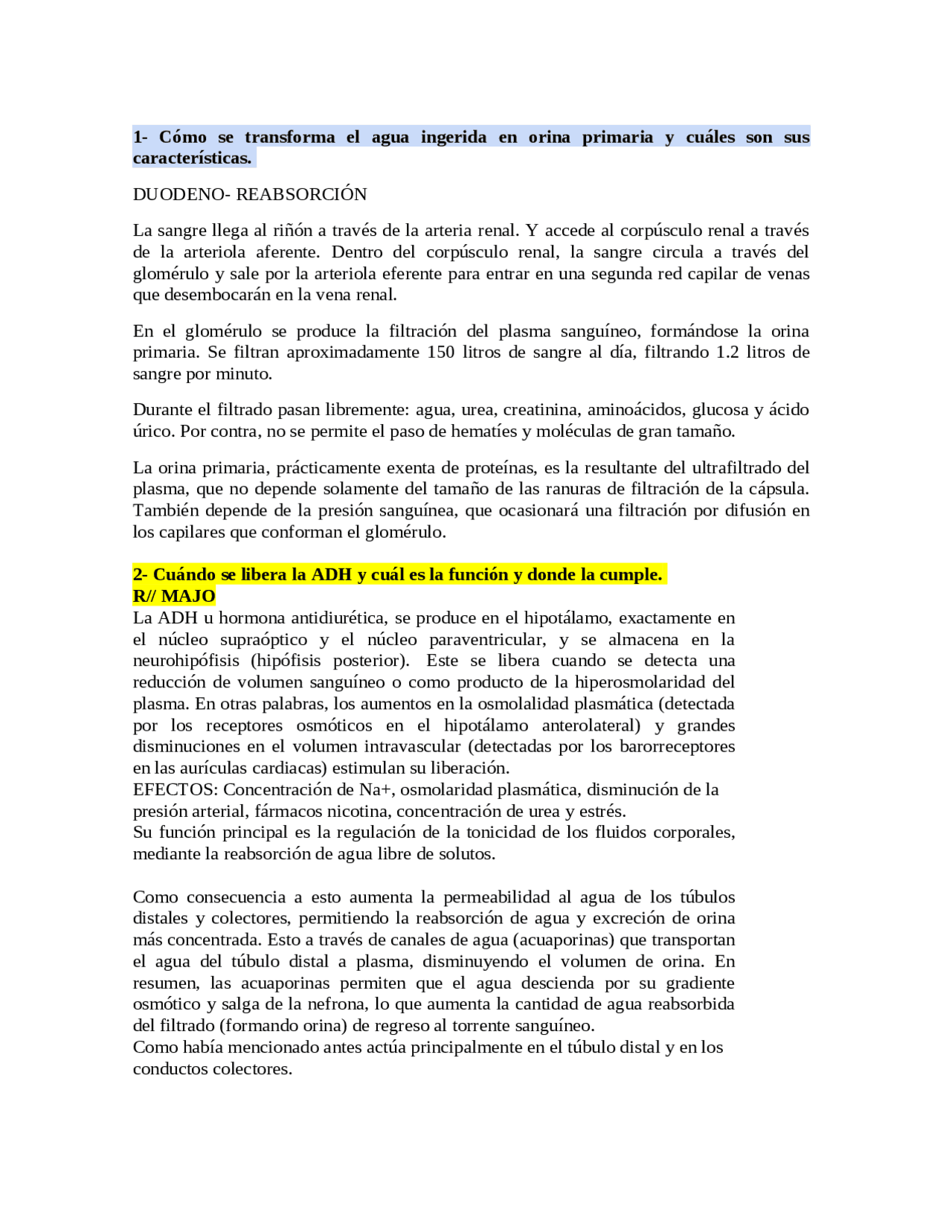Fisiologia Ejercicios De Practica Ejercicios De Fisiología Docsity