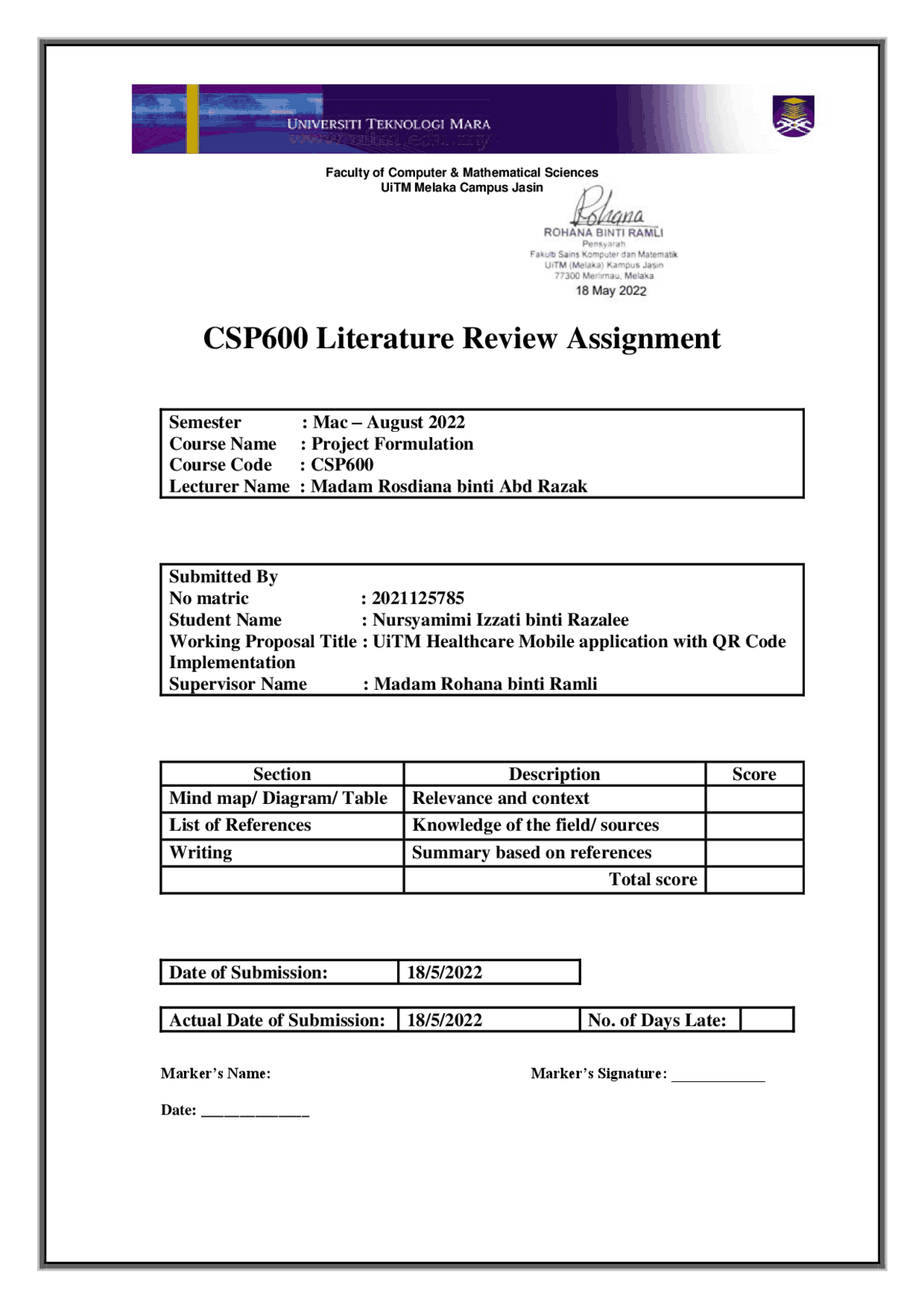 CSP600 Literature Review | Schemes and Mind Maps Software Project Management | Docsity