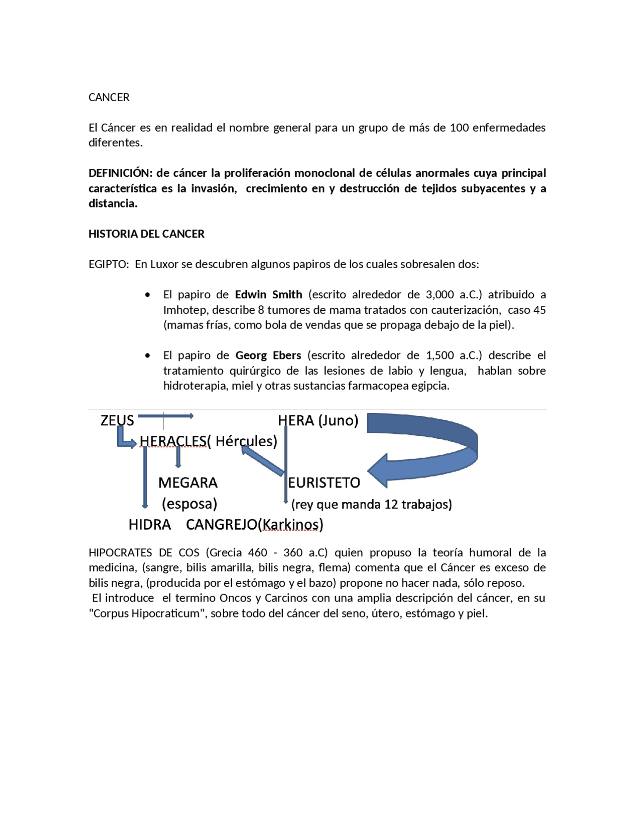 Apuntes Sobre La Historia Del Cáncer Apuntes De Oncología Docsity