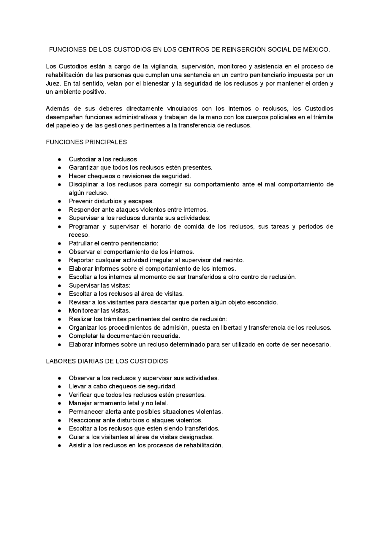 Funciones de los custodios en mexico | Esquemas y mapas conceptuales de ...