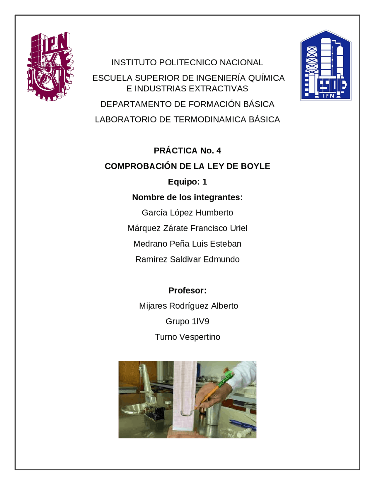 Practica 4 termodinamica | Ejercicios de Termodinámica | Docsity