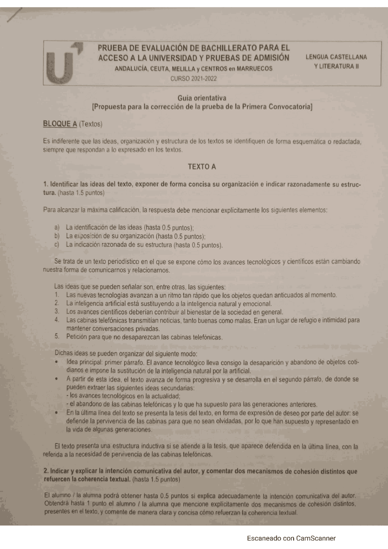 Examen Pevau Resuelto Junio 2022 Exámenes Selectividad De Lengua Y