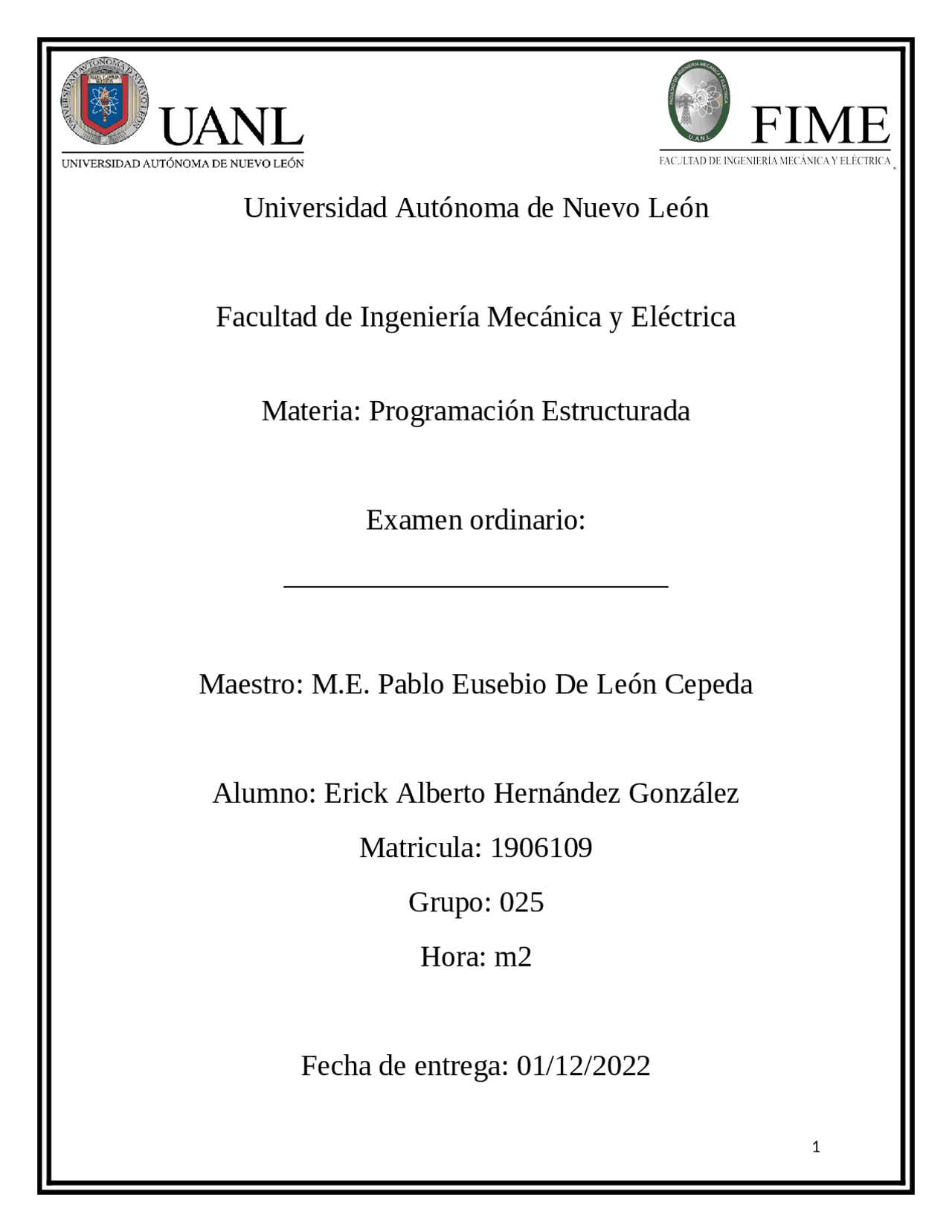 Examen Medio Curso Programacion Estructurada Exámenes De Programación