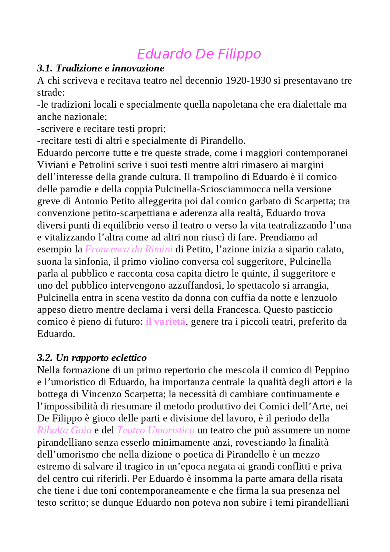 Eduardo De Filippo Riassunto Schemi E Mappe Concettuali Di