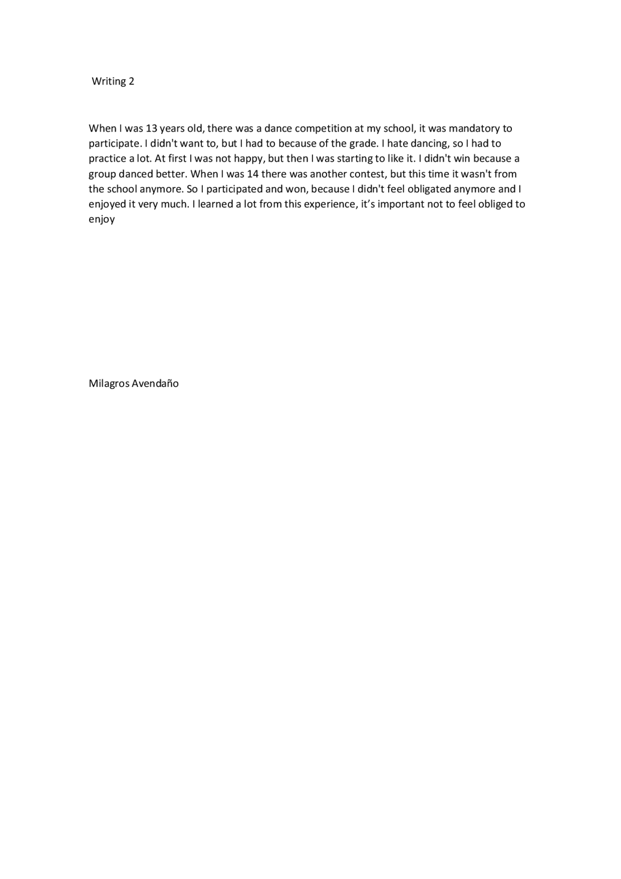 Writing 2 Basico 8 Icpna Apuntes De Idioma Inglés Docsity