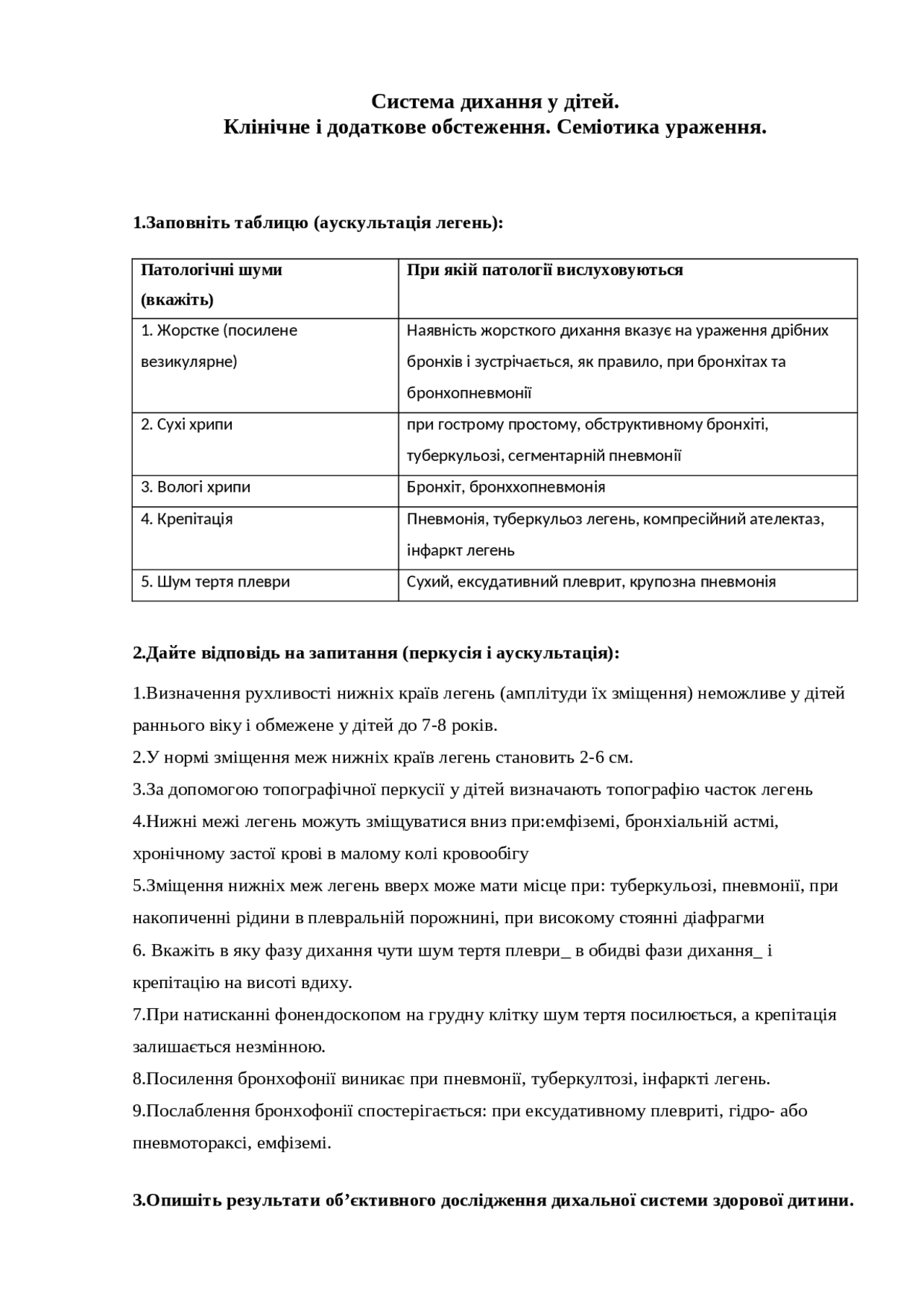 Система дихання у дітей Клінічне і додаткове обстеження Семіотика