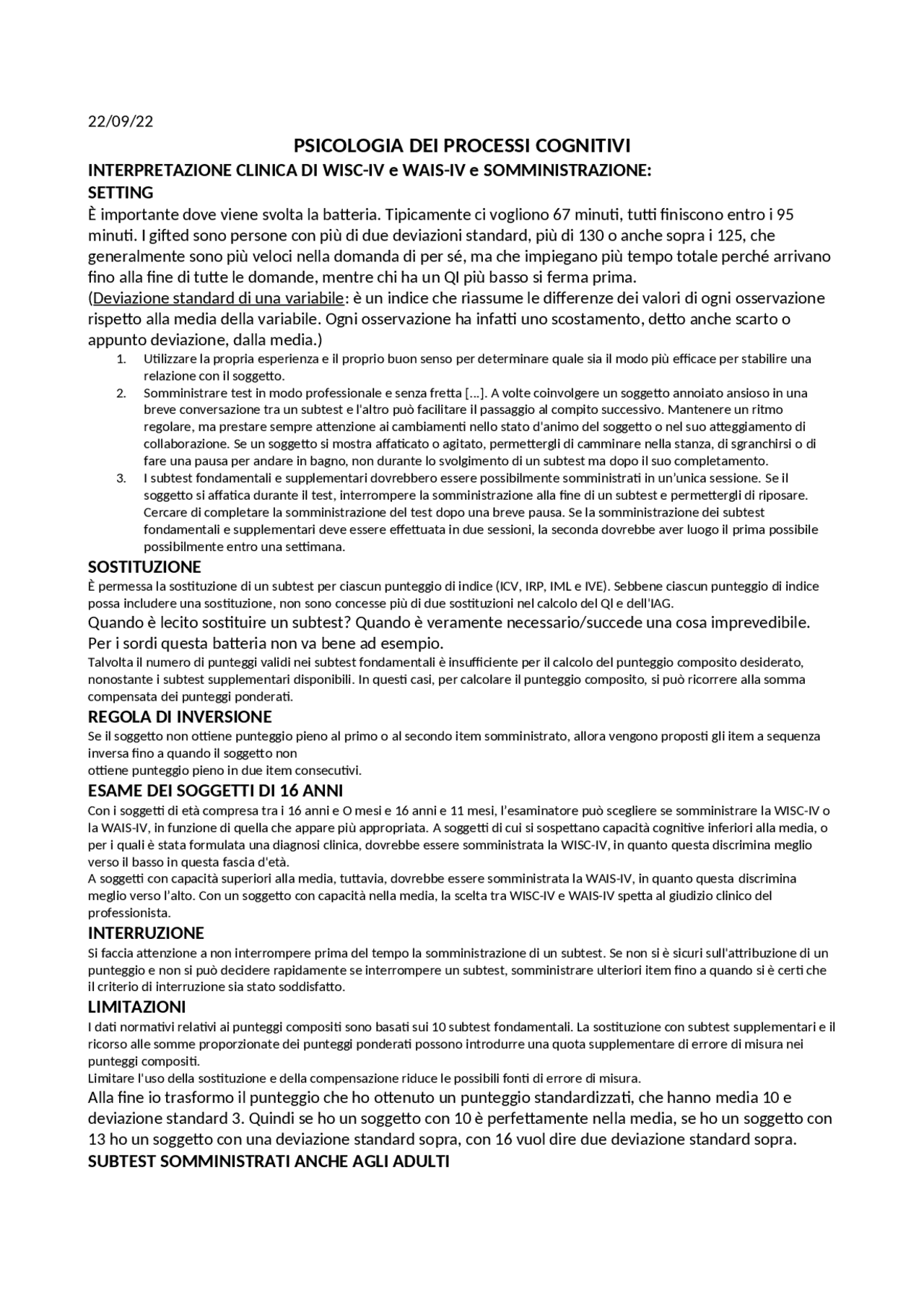 Psicologia Dei Processi Cognitivi Slide Di Psicologia Generale Docsity